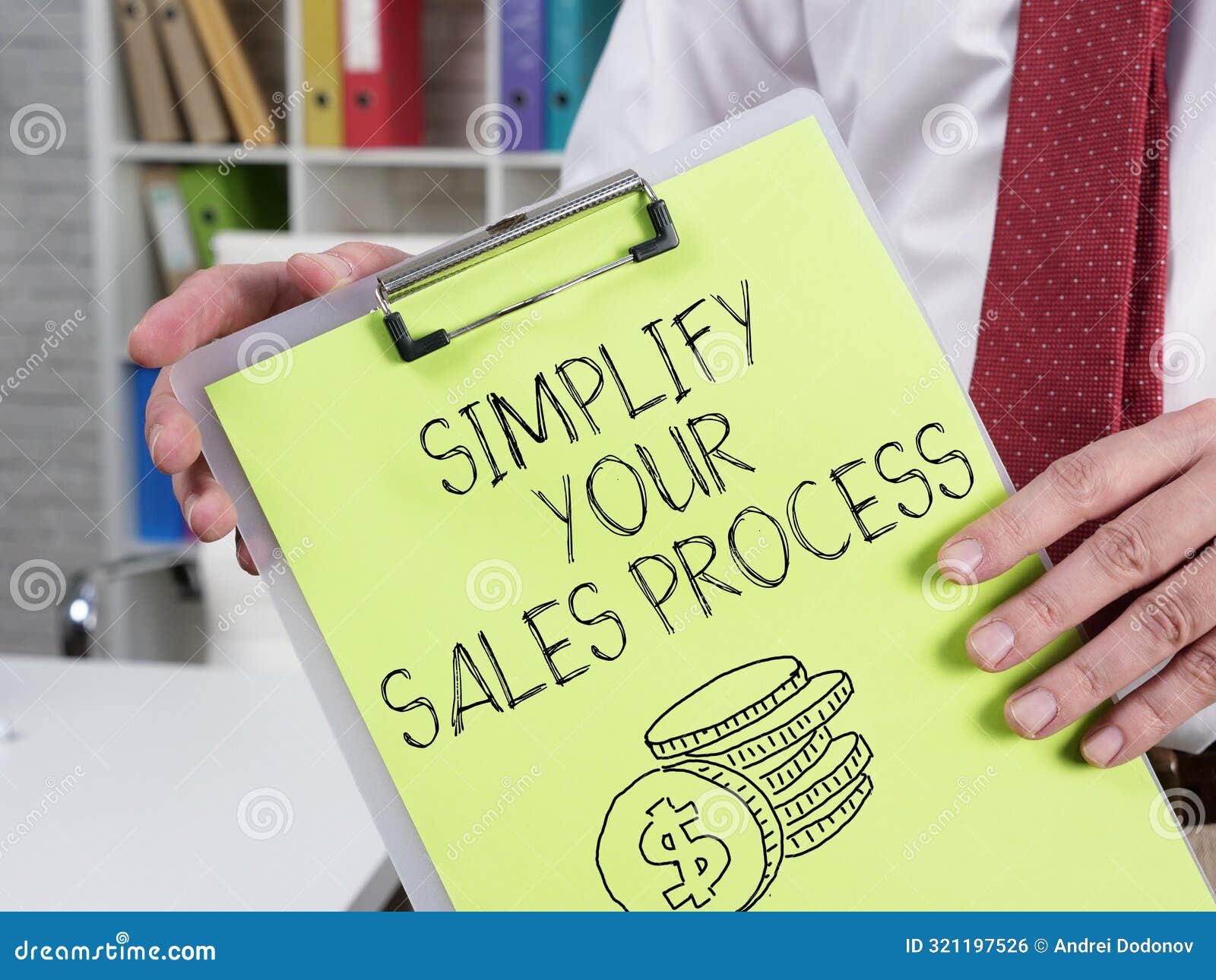 Simplify Your Sales Process is Shown Using the Text Stock Photo - Image ...
