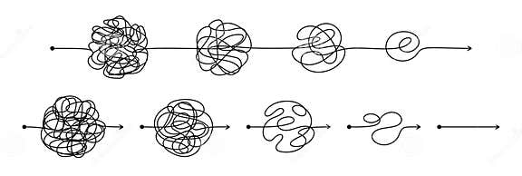 Simplifying Process. Confused Complicated Way from Difficult To Simple ...