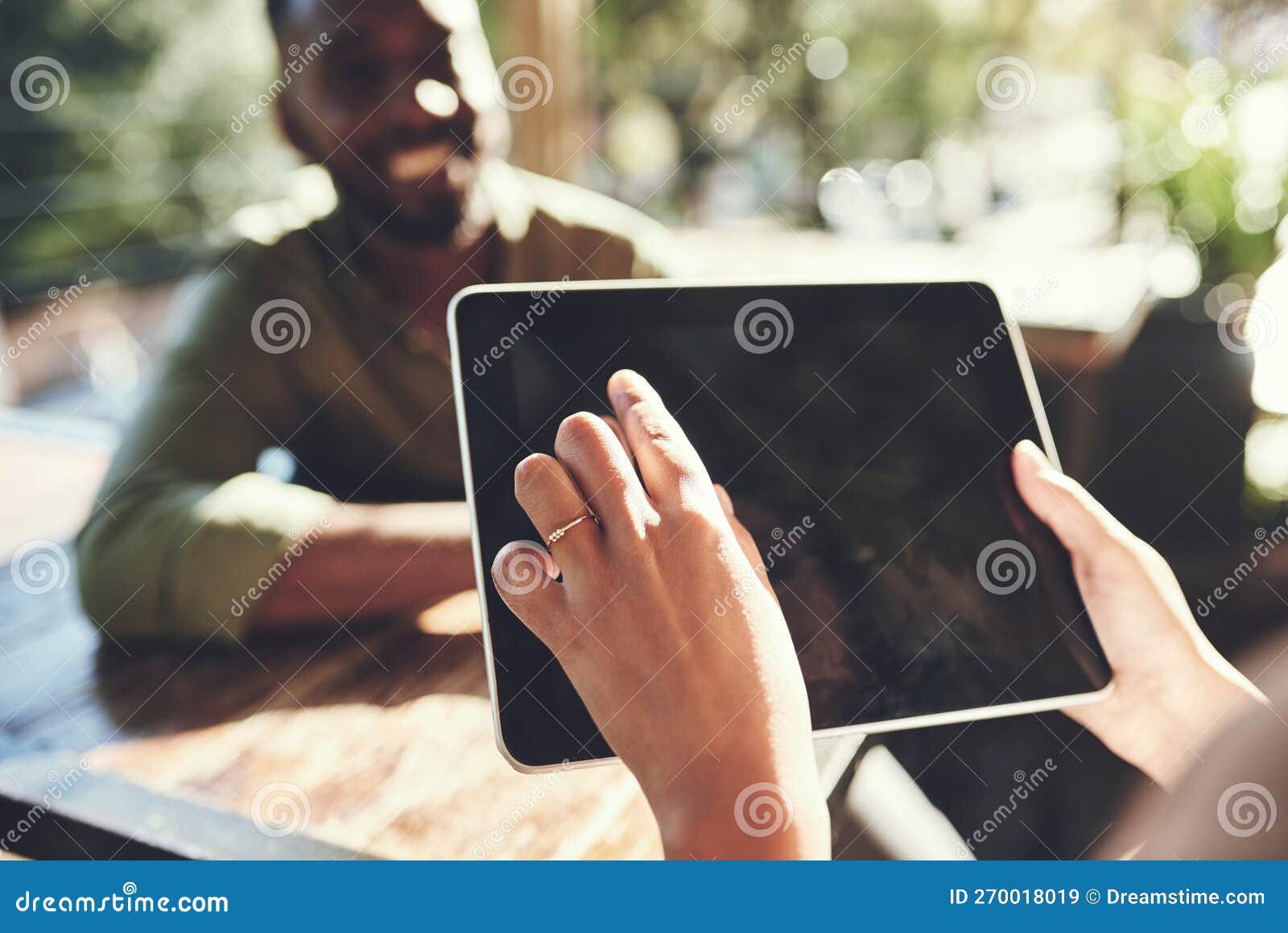 Simplifying Waitering with Smart Technology. a Young Man Placing His ...