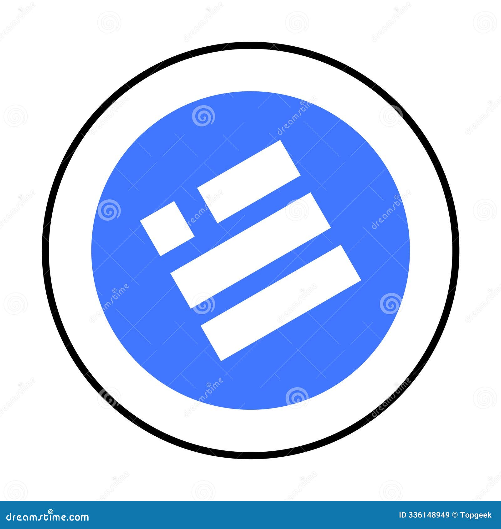 Simplistic Blue and White Icon with Geometric Shapes in Circular Frame ...