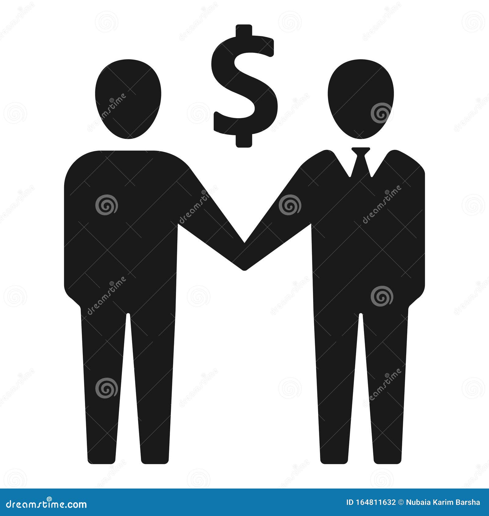 Simplistic Business Deal Vector Icon Stock Illustration - Illustration ...