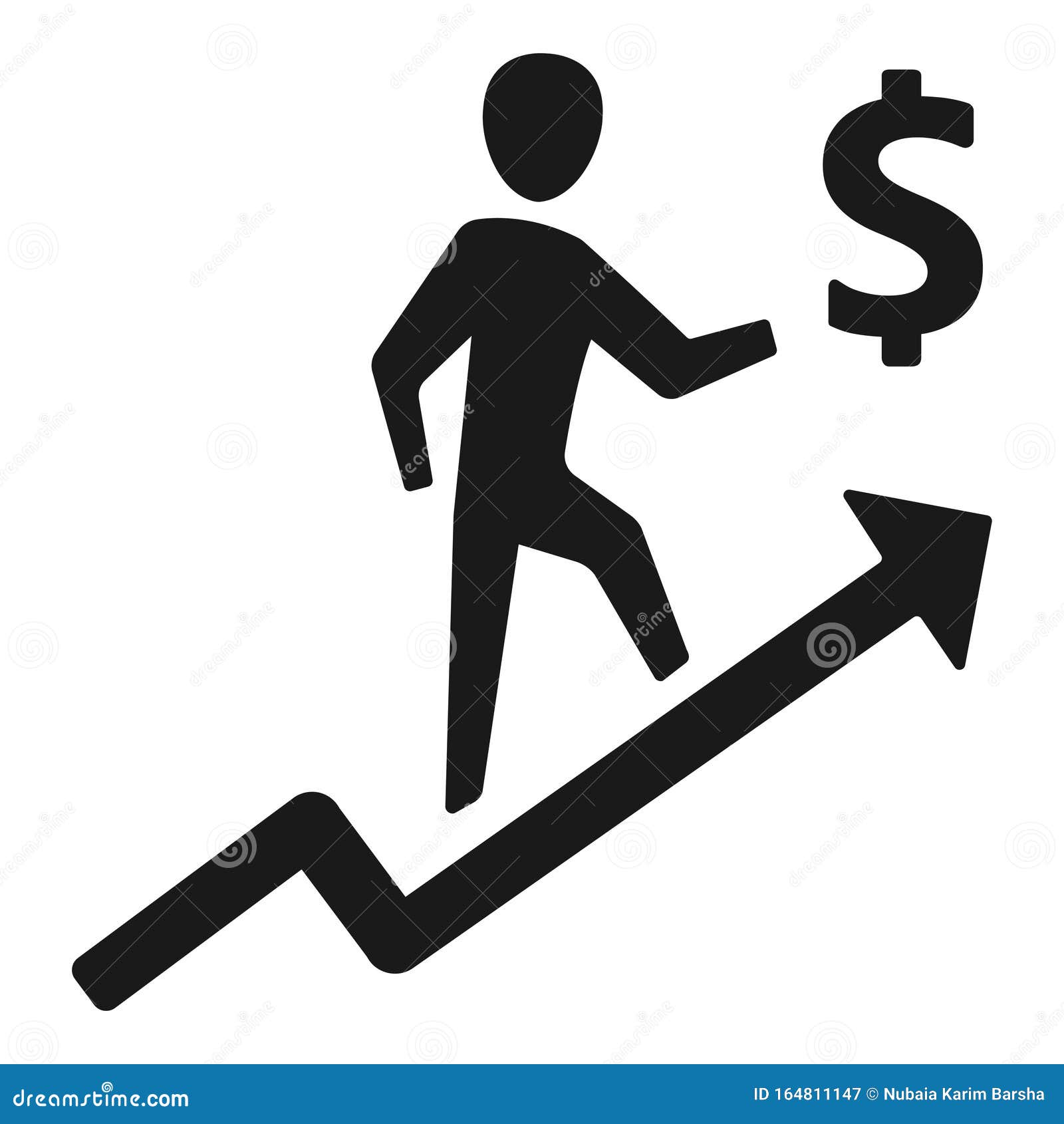 Simplistic Business Profit Growth Icon Stock Vector - Illustration of ...