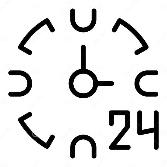 Simplistic 247 Customer Service Icon with Arrows Indicating ...