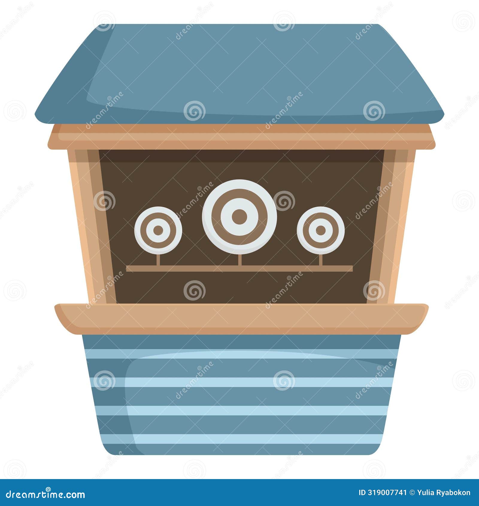 Cartoon Vector Illustration of Wooden Target Shooting Booth Stock ...
