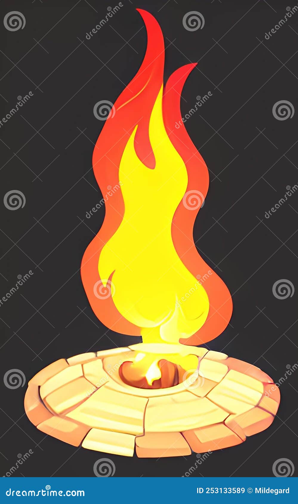 Bonfire - Abstract Digital Art Stock Illustration - Illustration of ...
