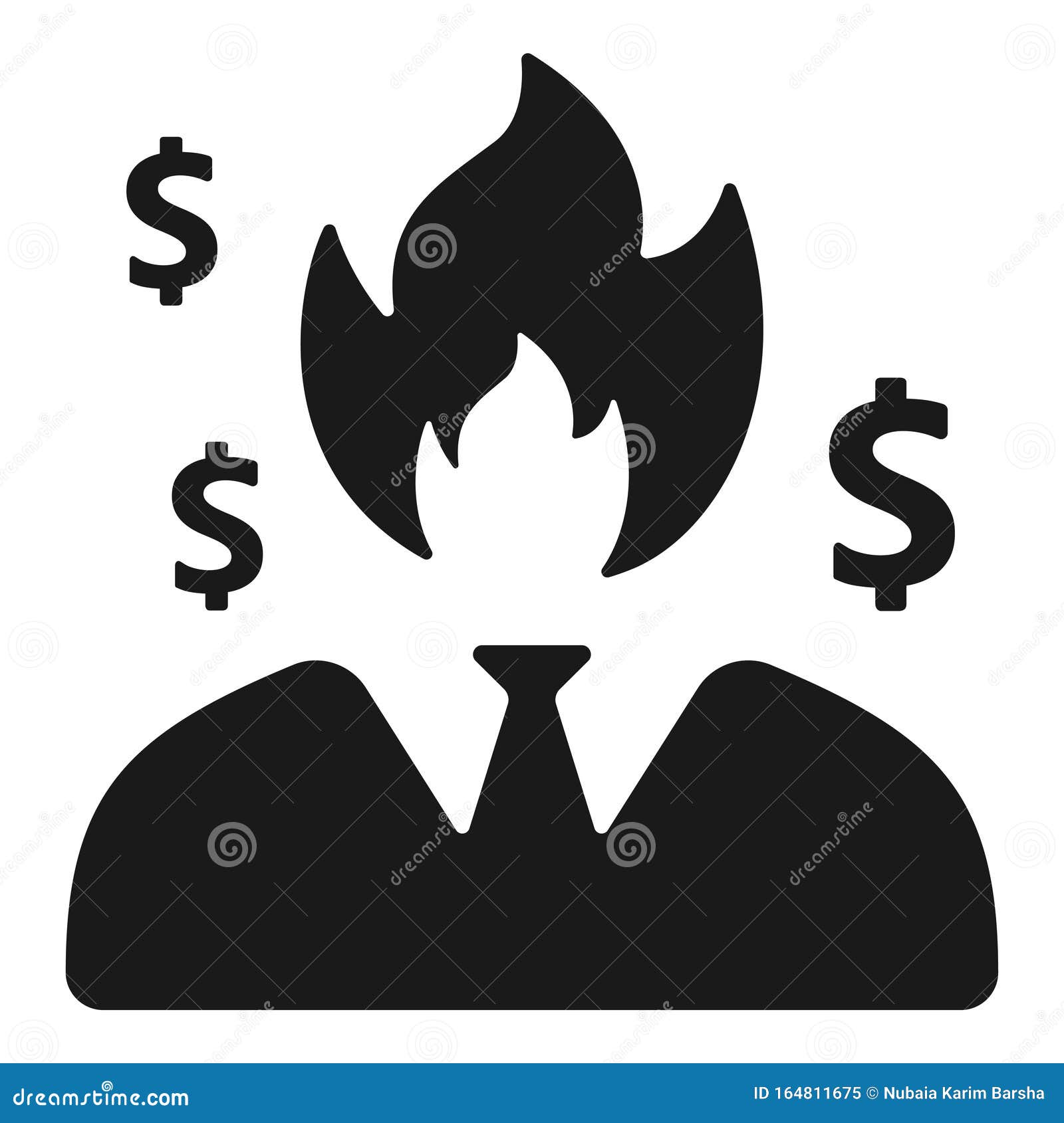 Simplistic Financial Loss Vector Icon Stock Illustration - Illustration ...