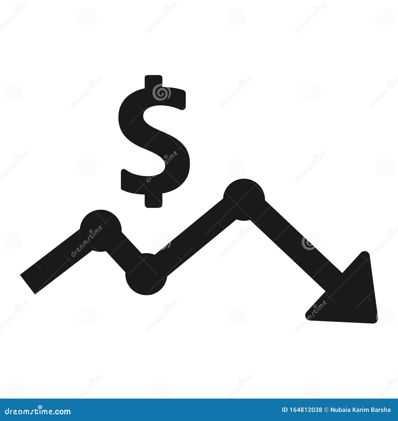 Simplistic Financial Loss Vector Icon Stock Illustration - Illustration ...