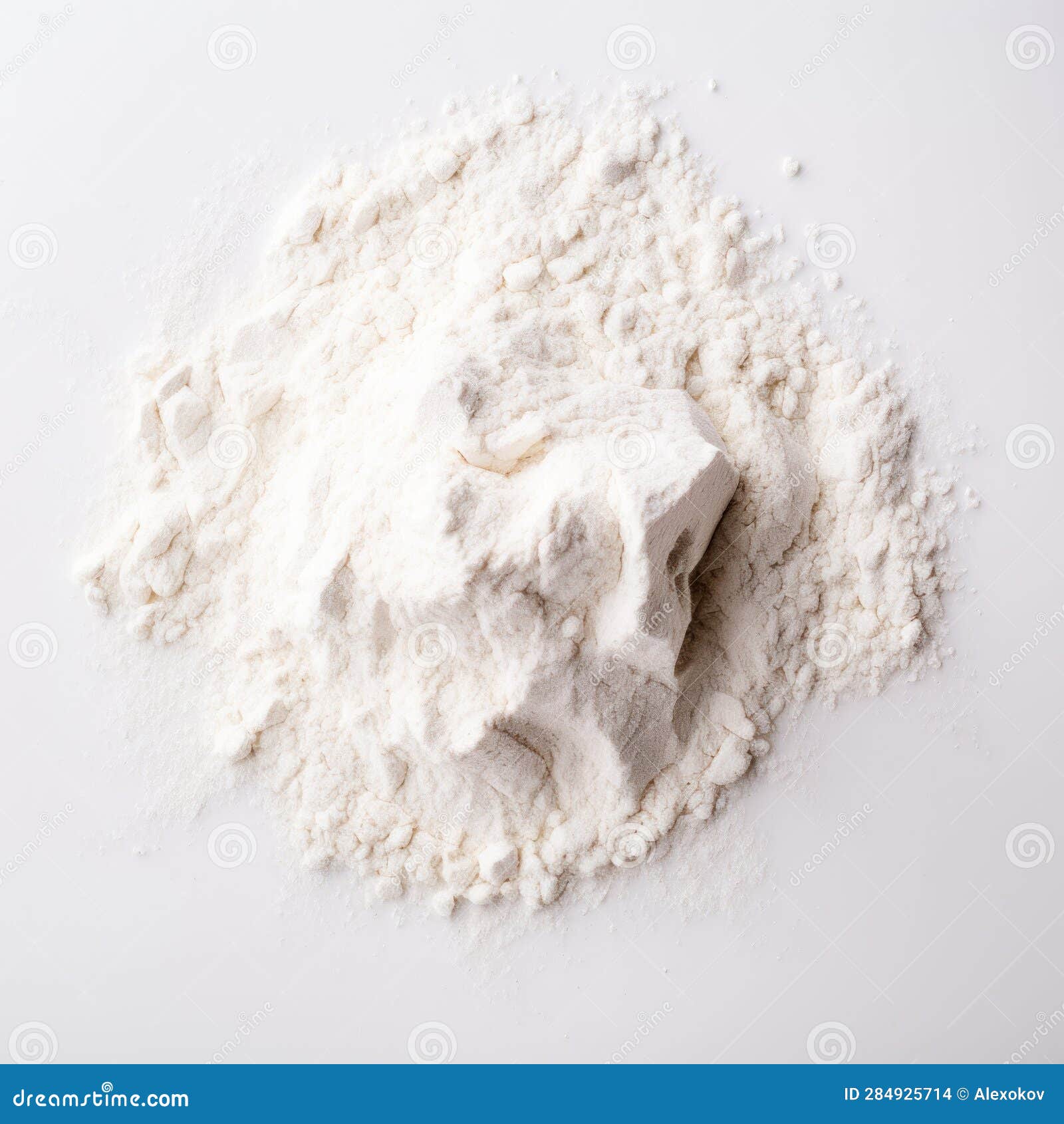 Simplistic Flour Top View on White Background AI Generated Stock ...