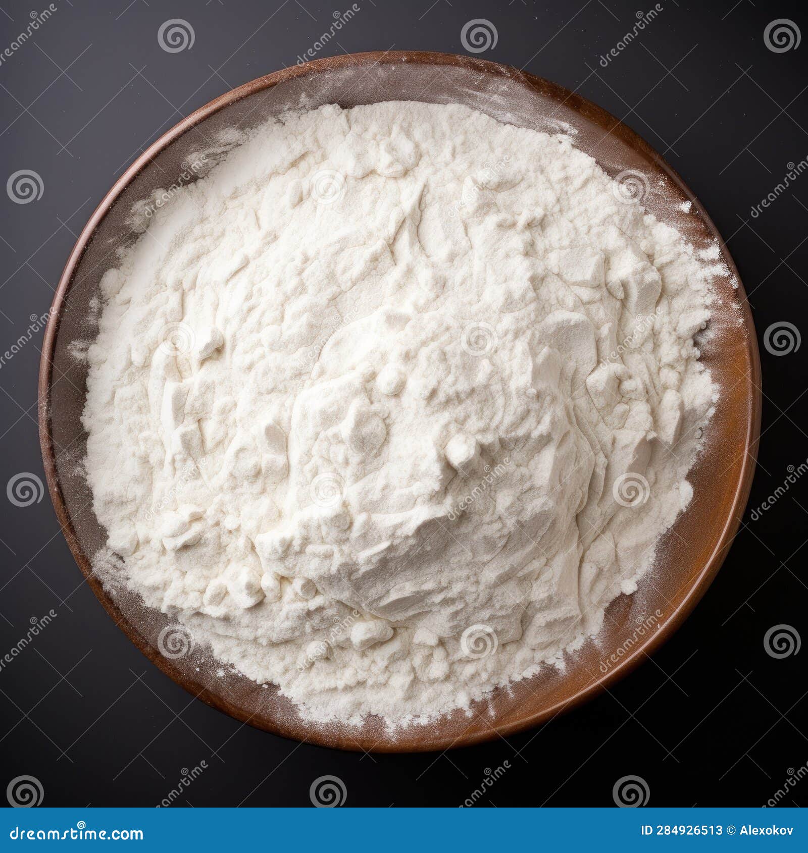 Simplistic Flour Top View on White Background AI Generated Stock ...
