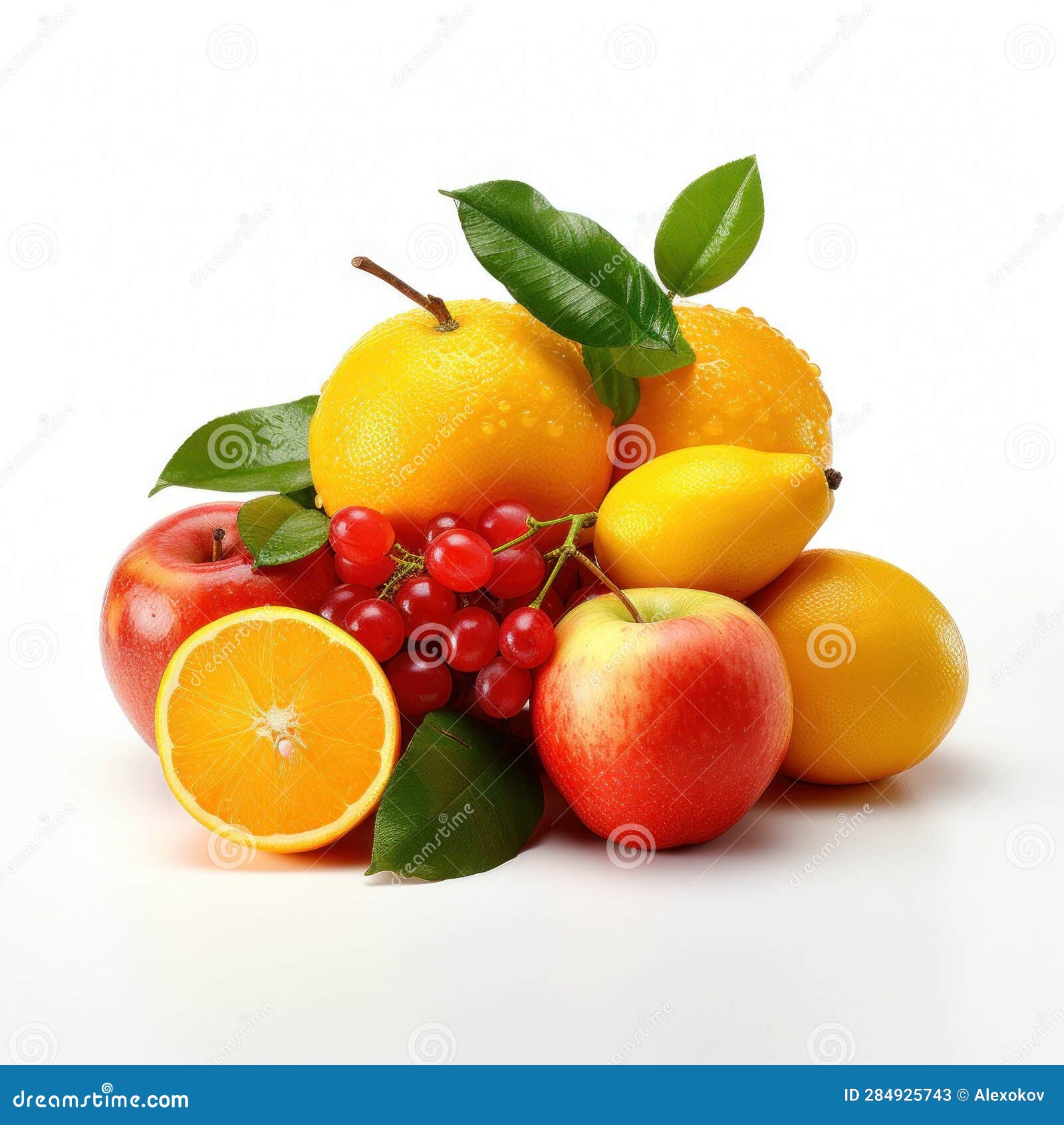 Simplistic Fruits on White Background AI Generated Stock Illustration ...