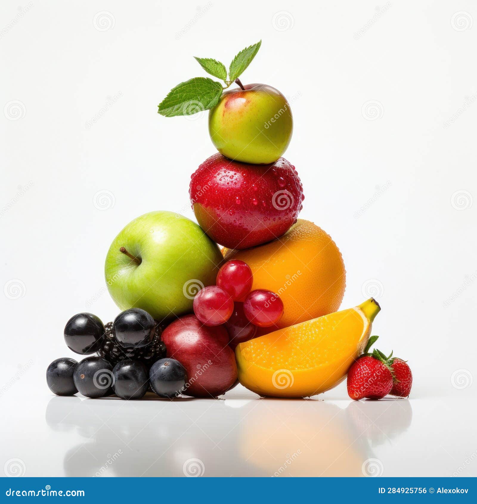 Simplistic Fruits on White Background AI Generated Stock Illustration ...