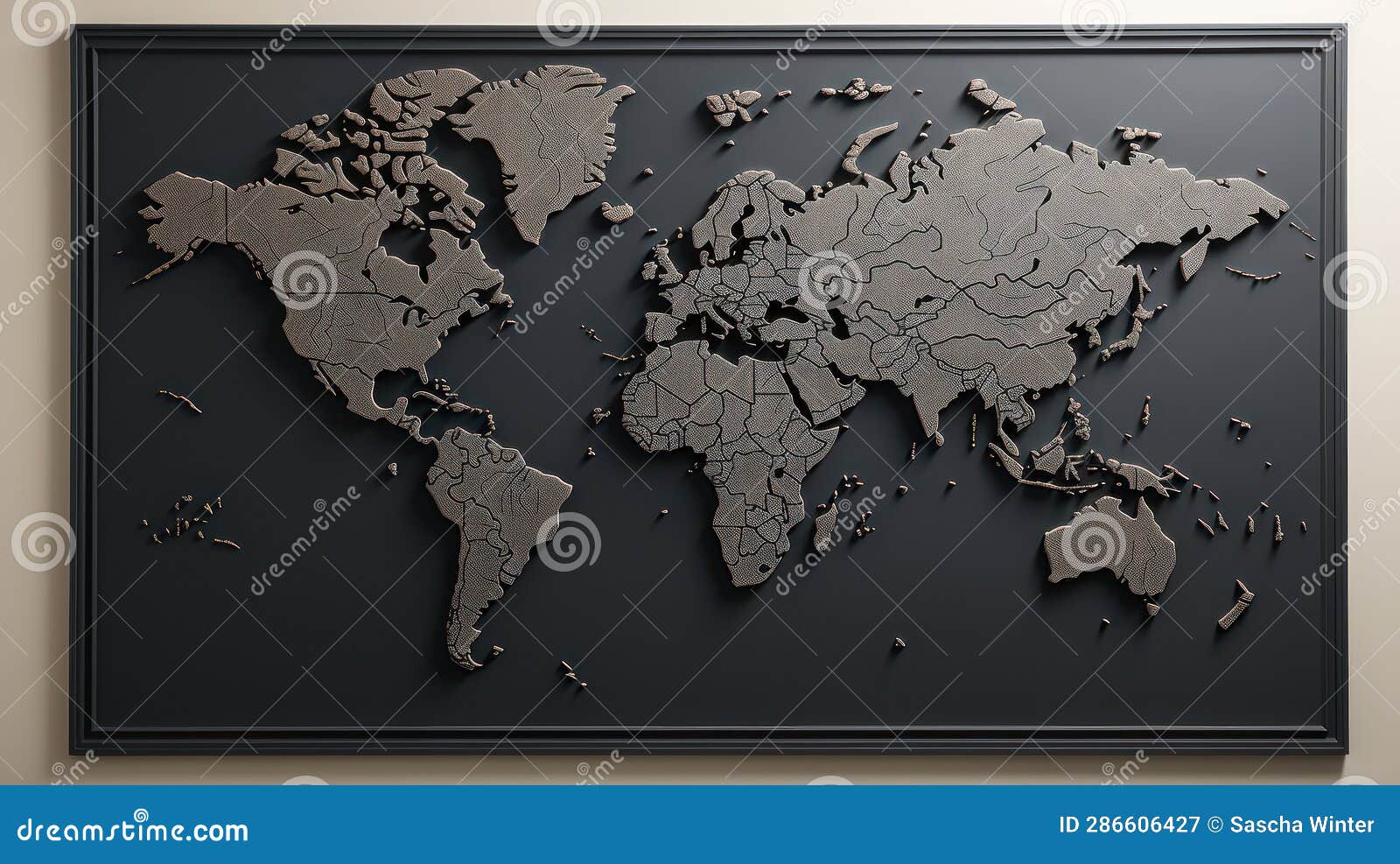 Simplistic Global Vision: Minimalistic World Map Stock Illustration ...