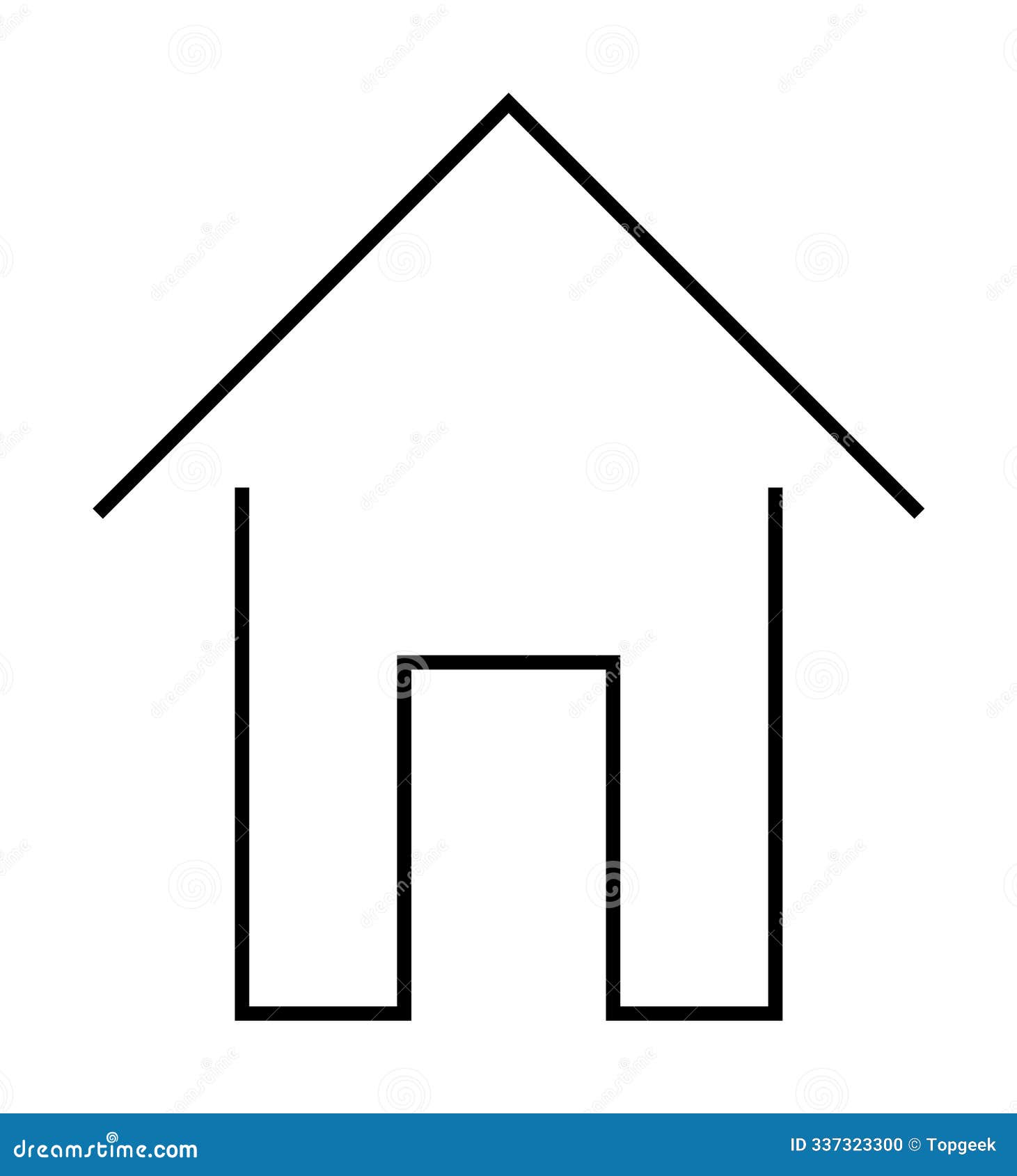 Simplistic House Outline with Black Lines Depicting Basic Structure of ...