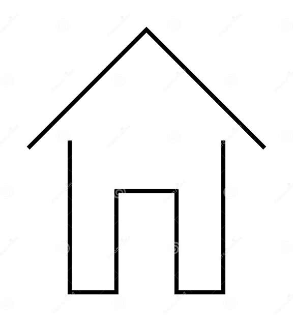 Simplistic House Outline with Black Lines Depicting Basic Structure of ...