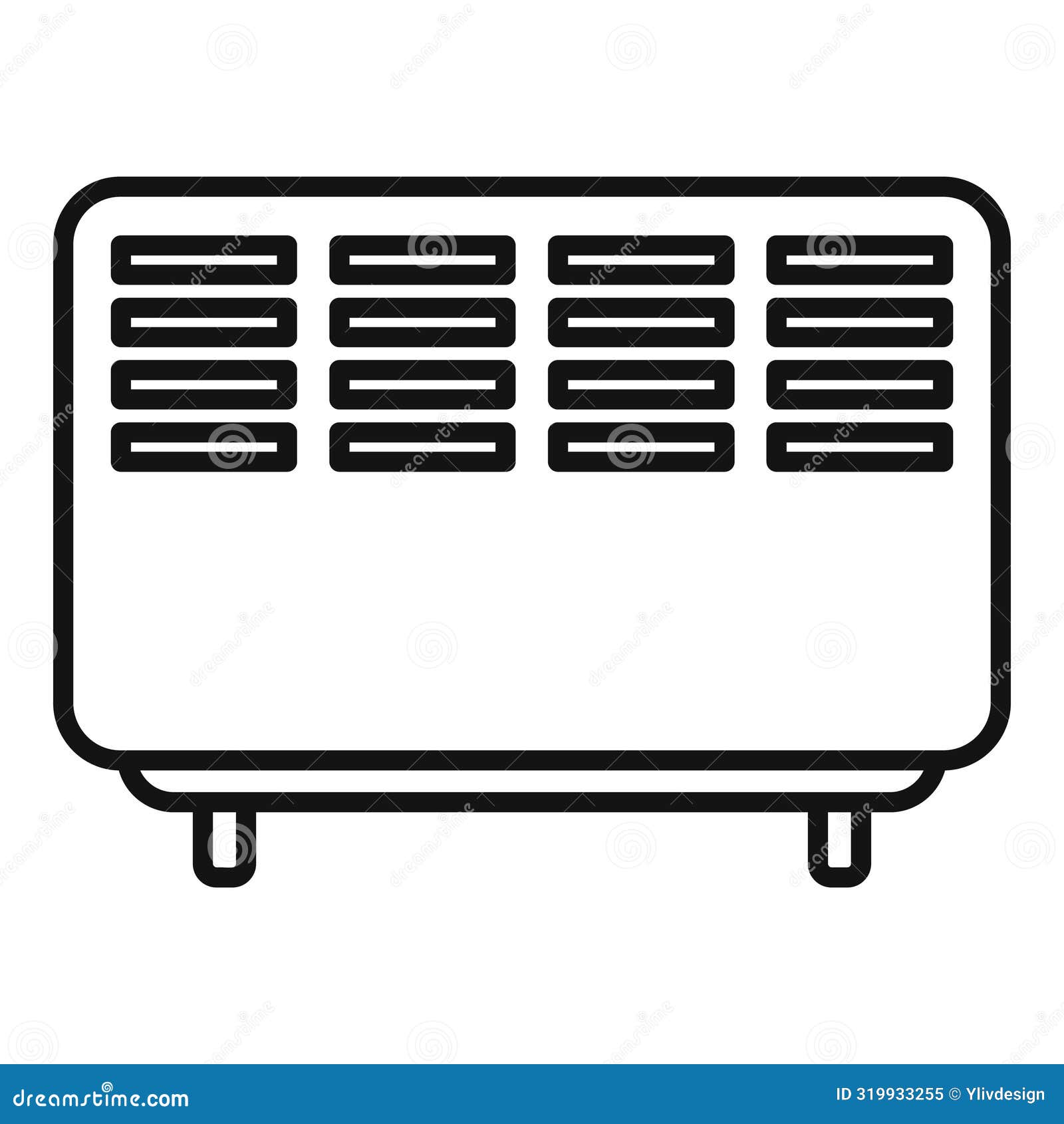 Simplistic Line Art of a Portable Heater Stock Vector - Illustration of ...