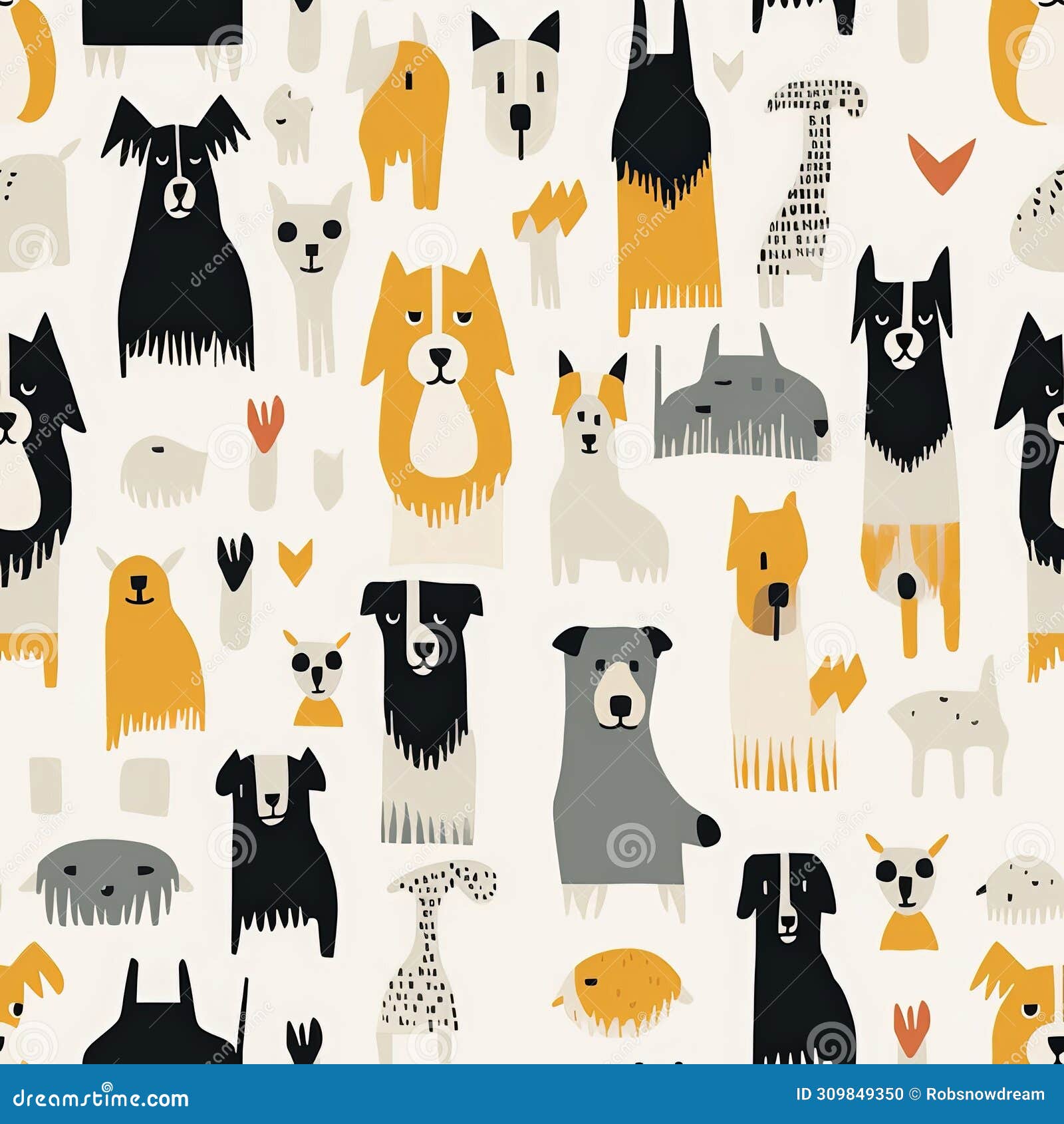 Simplistic and Modern Dog Repeat Pattern Stock Illustration ...