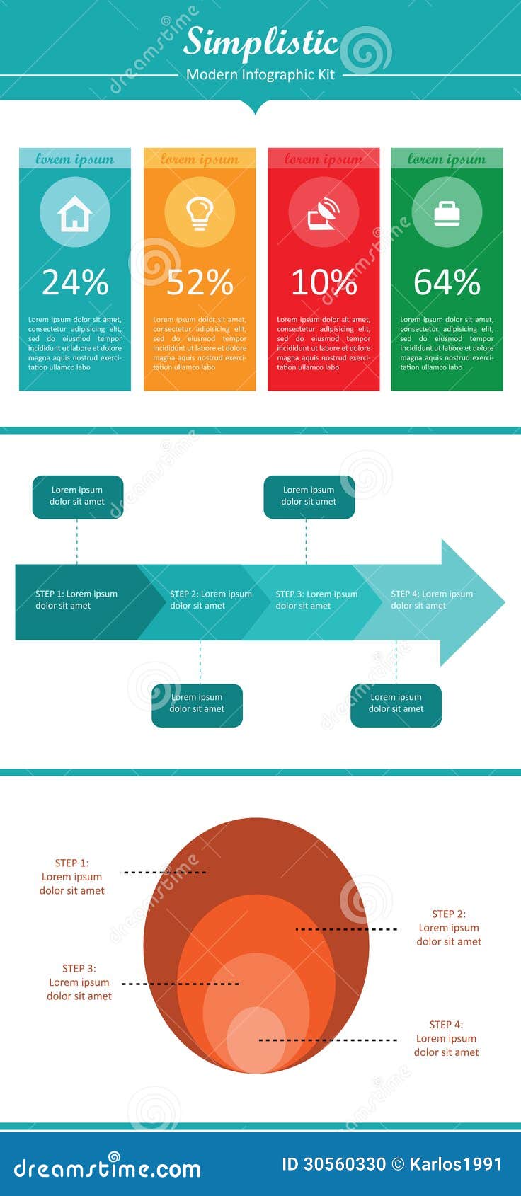 Simplistic - Modern Infographic Kit - 2 Stock Vector - Illustration of ...