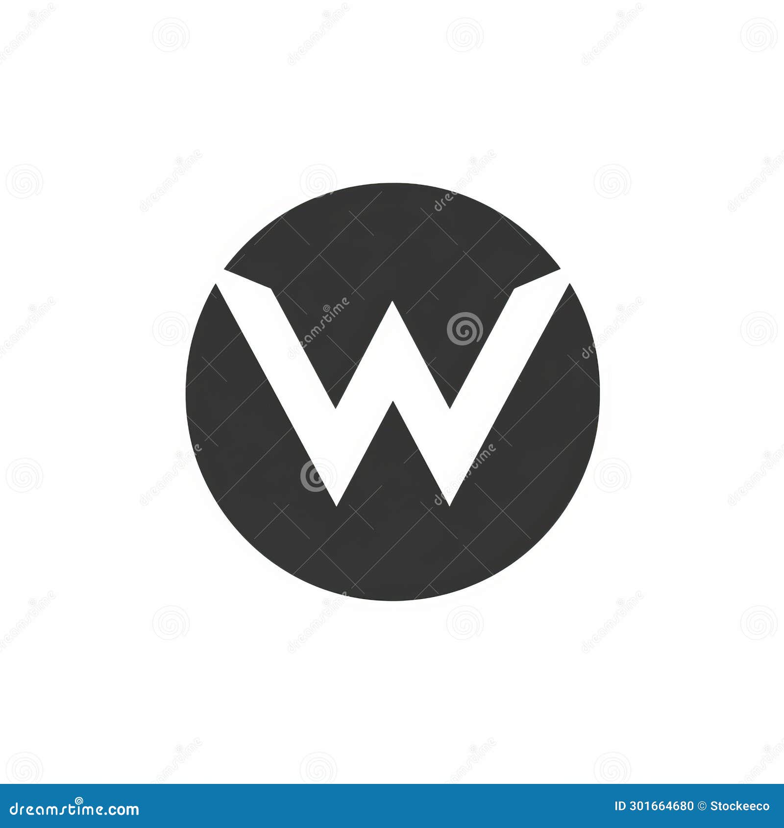 Simplistic Monochrome Logo Design with Letter W Stock Illustration ...