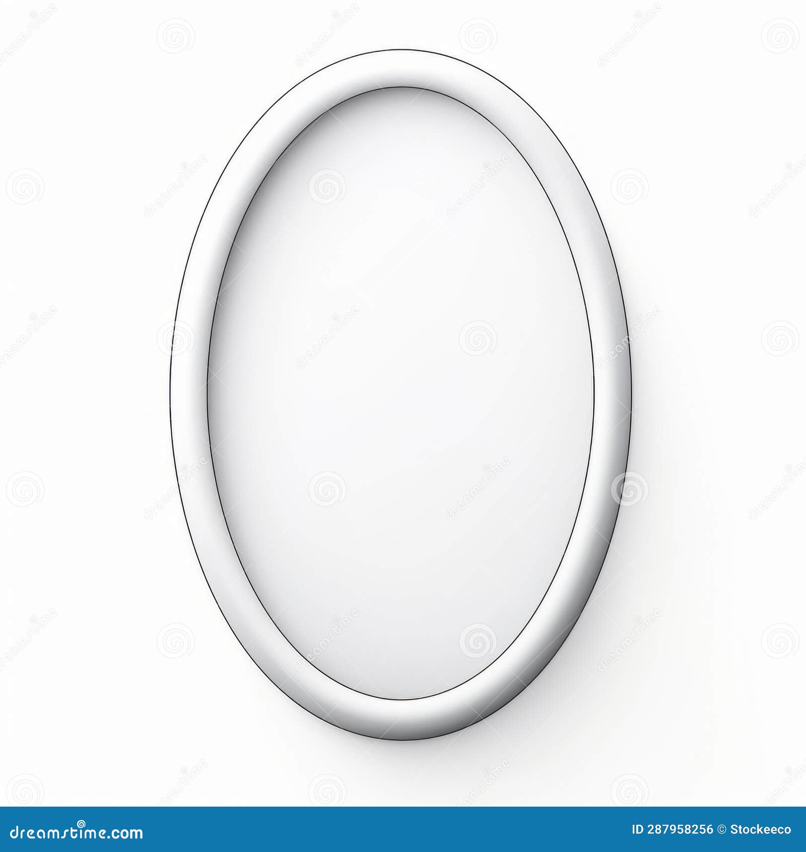 Simplistic Oval Frame on White Background - Minimalist 3d Render Stock ...