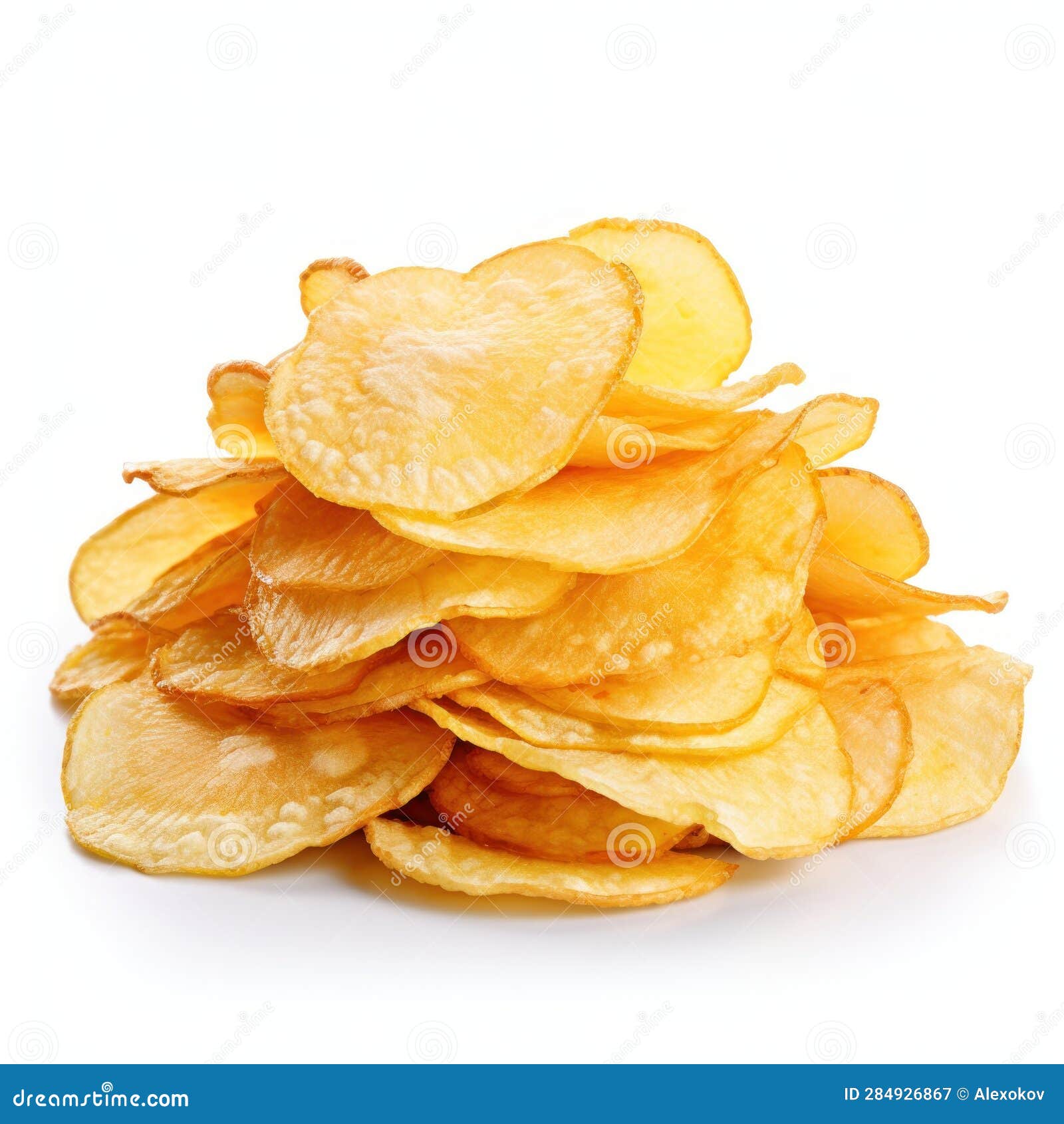 Simplistic Potato Chips on White Background AI Generated Stock ...