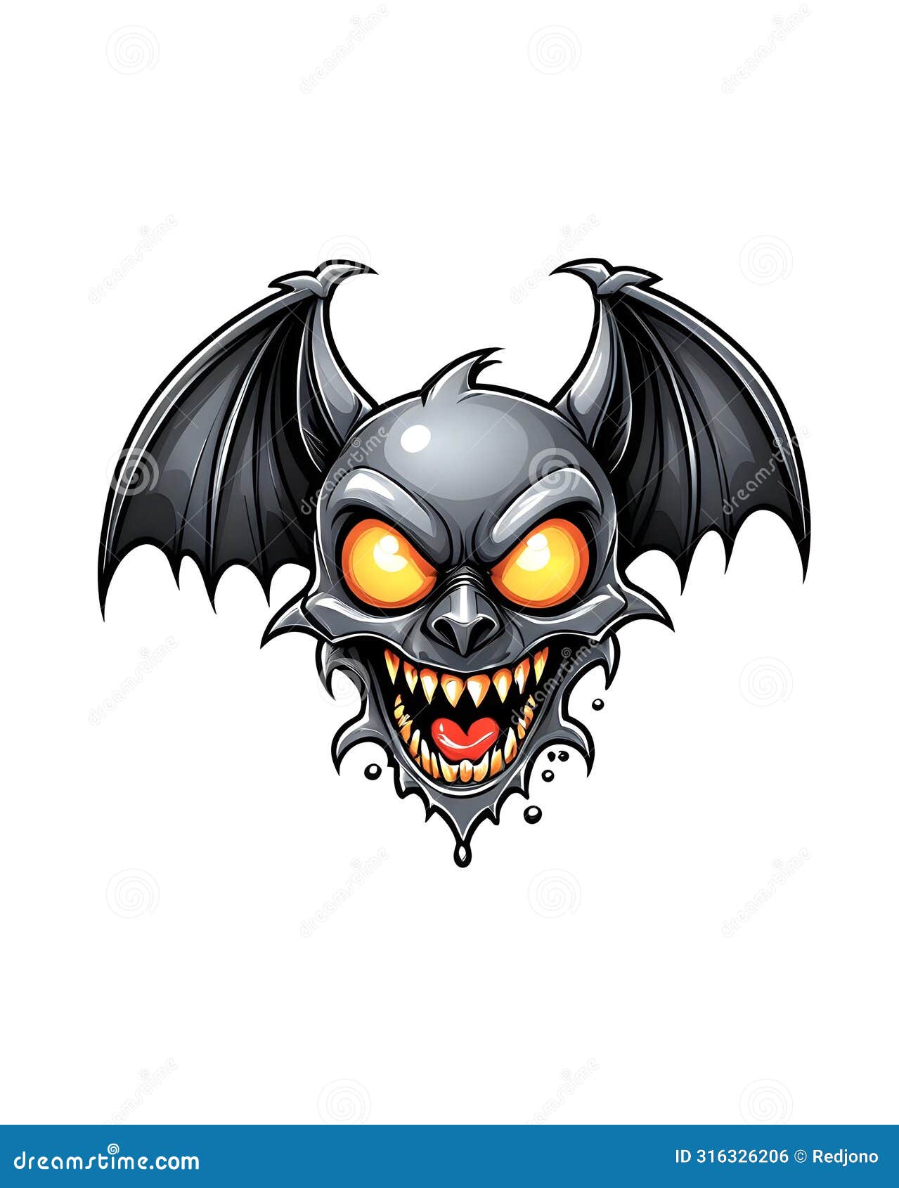 Simplistic Stylized Logo Concept Design of Evil Bat Stock Illustration ...