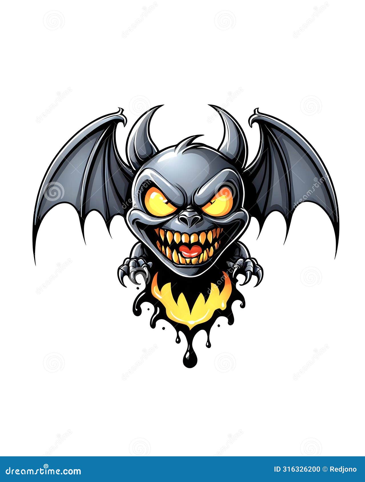 Simplistic Stylized Logo Concept Design of Evil Bat Stock Illustration ...