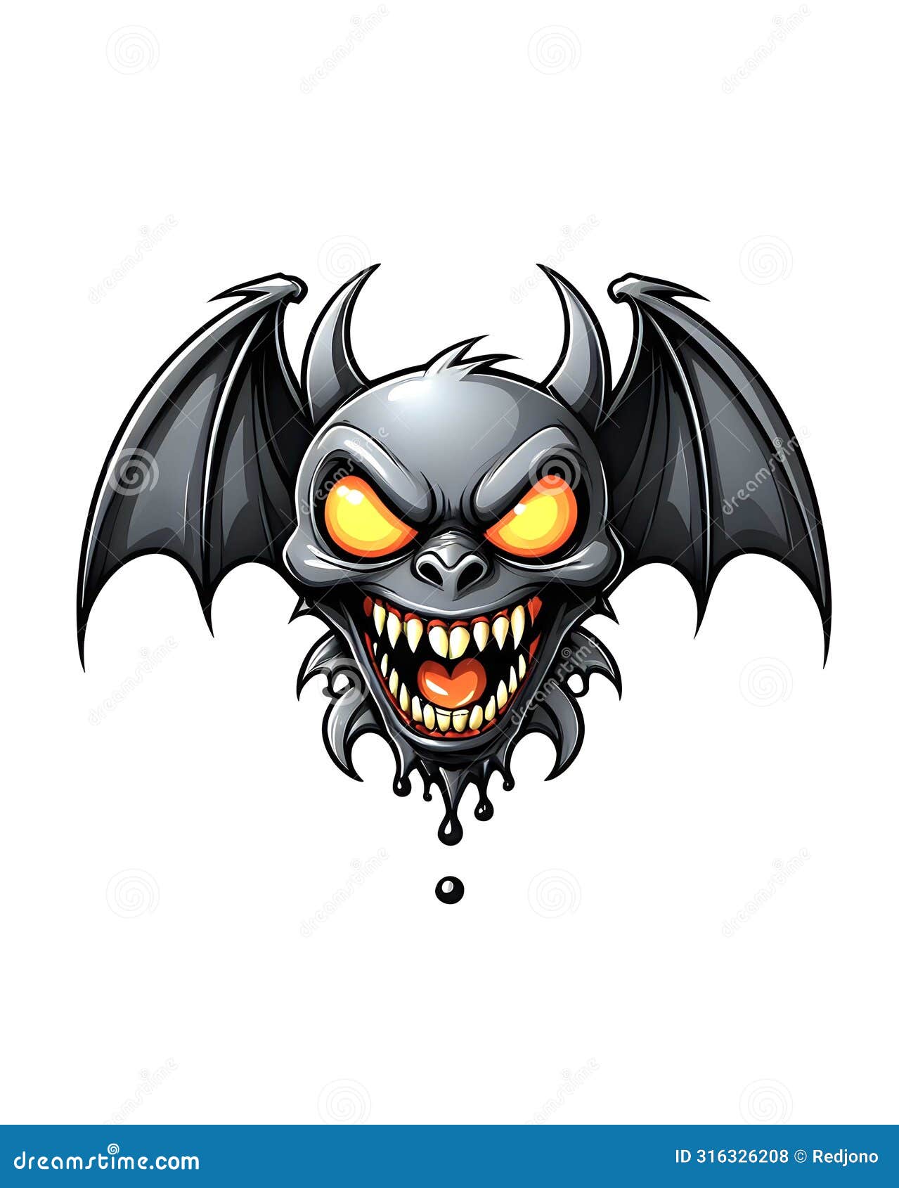 Simplistic Stylized Logo Concept Design Of Evil Bat Royalty-Free Stock ...