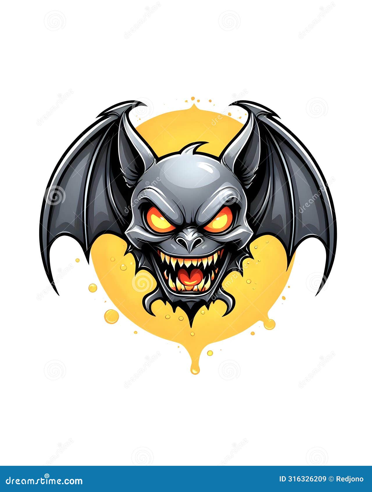 Simplistic Stylized Logo Concept Design of Evil Bat Stock Illustration ...