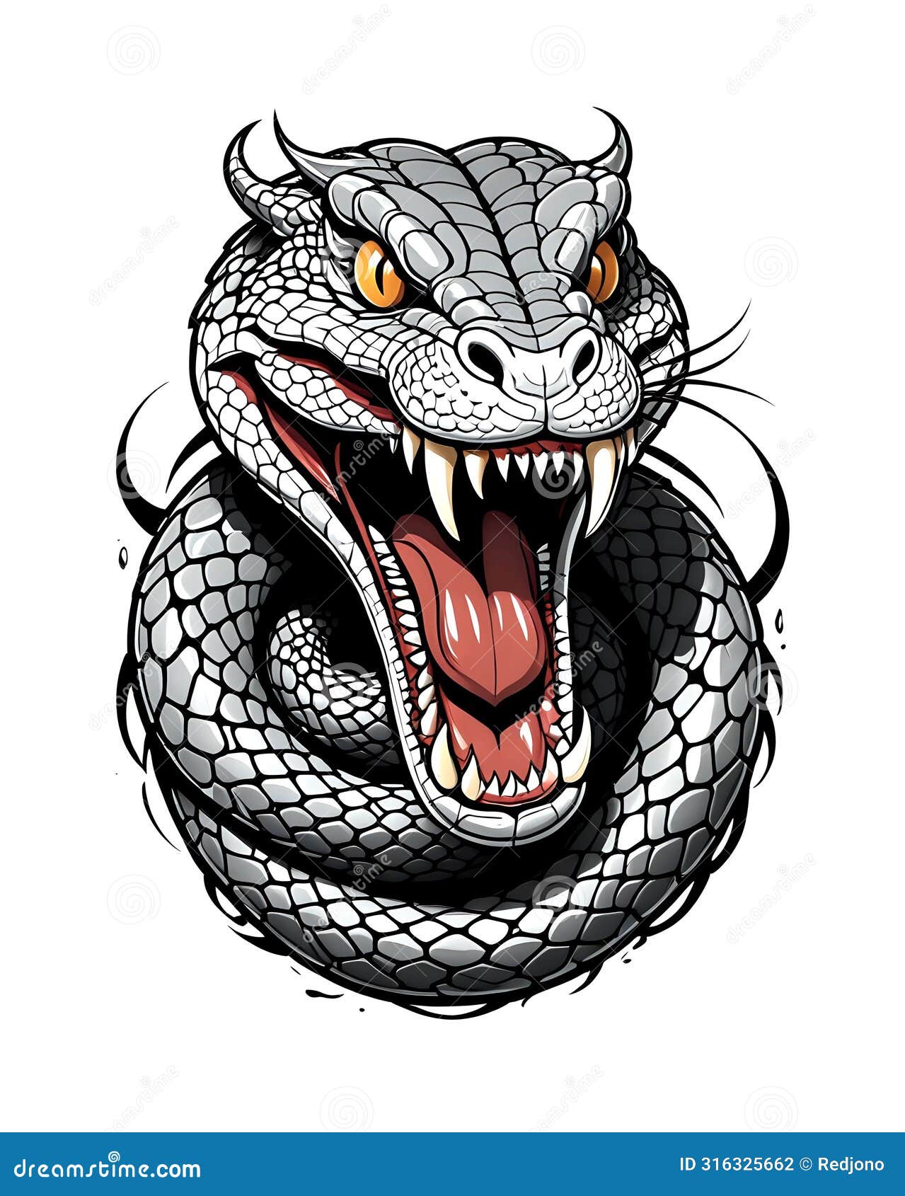 Simplistic Stylized Logo Concept Design of Rattlesnake Stock ...