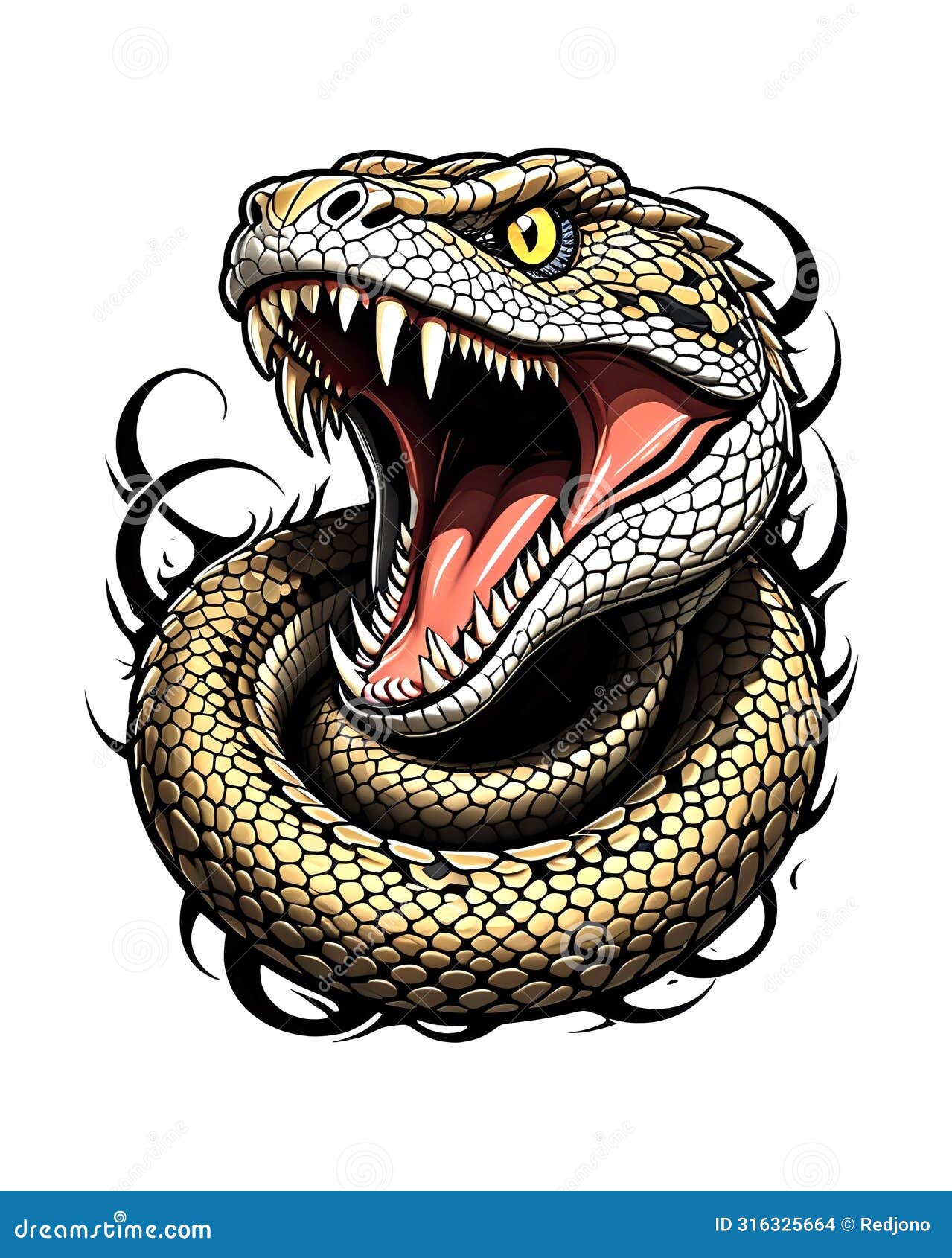 Simplistic Stylized Logo Concept Design of Rattlesnake Stock ...