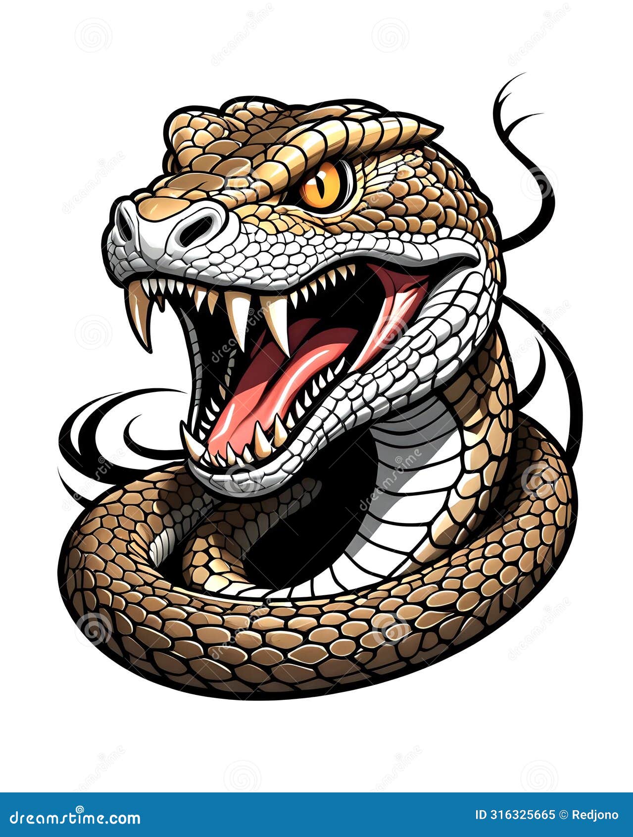 Simplistic Stylized Logo Concept Design of Rattlesnake Stock ...