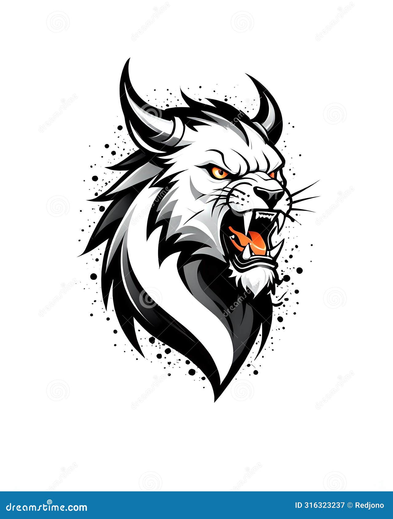 Simplistic Stylized Logo Concept Design Of Wolf Stock Photo ...