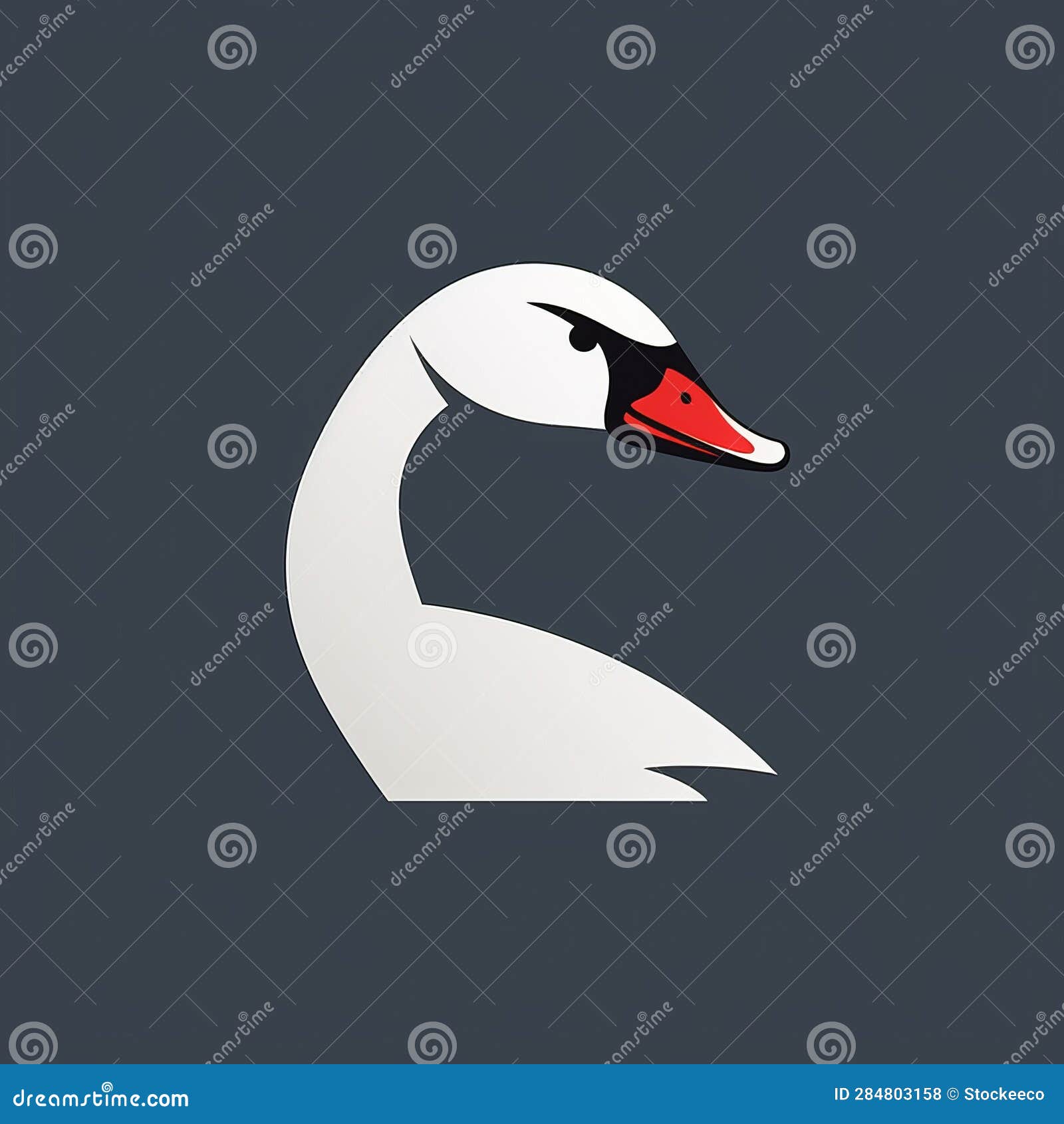 Simplistic Swan Logo Design for App Icon with Flat Shading Stock ...