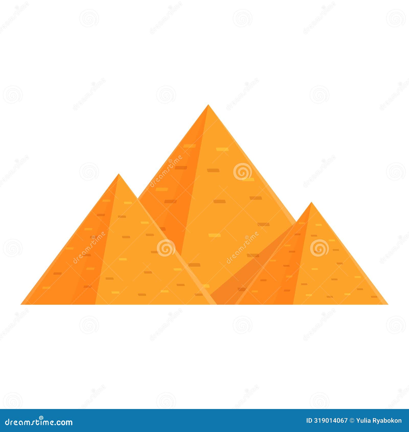 Simplistic Vector Illustration of Orange Pyramids Stock Vector ...