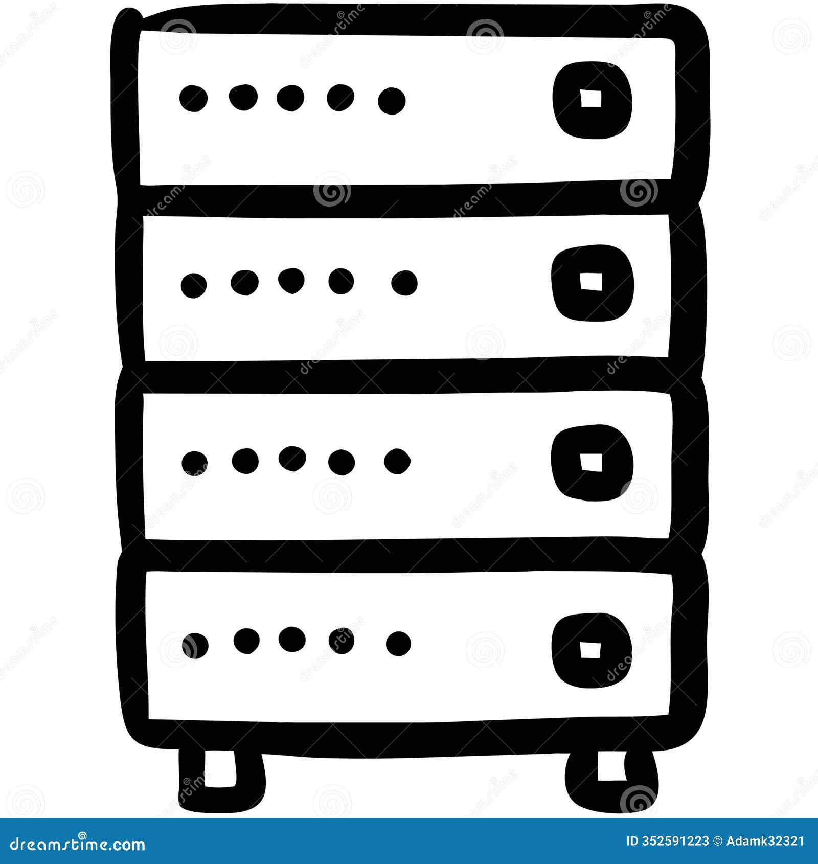 Simplistic Vector Illustration of Stackable Server Rack for Data Center ...