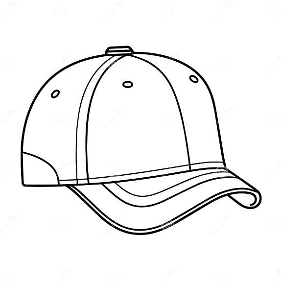 Simplistic Vector Outline of a Baseball Caps Icon for Versatile Usage ...