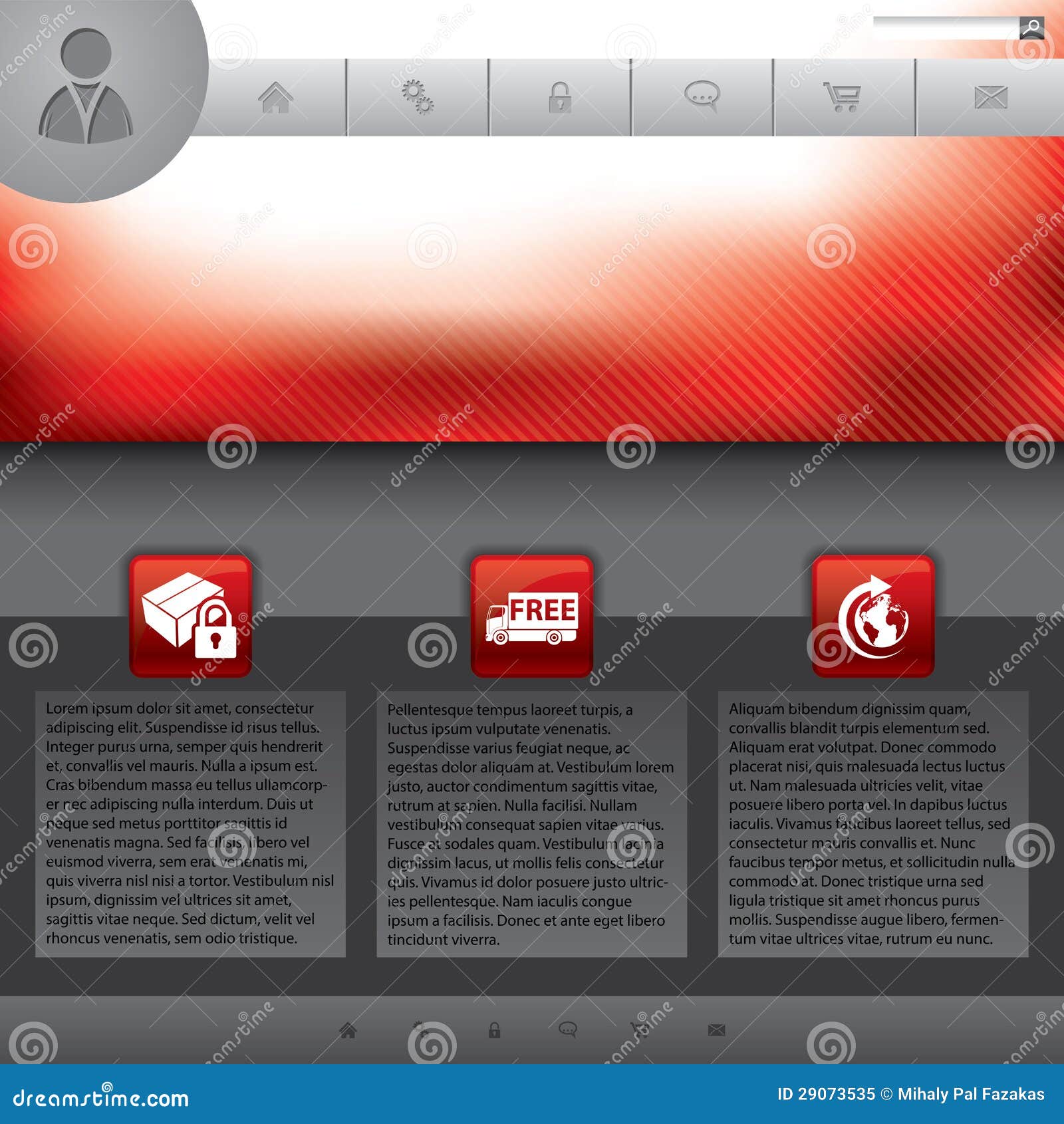 Simplistic Website Template Stock Vector - Illustration of post, shape ...