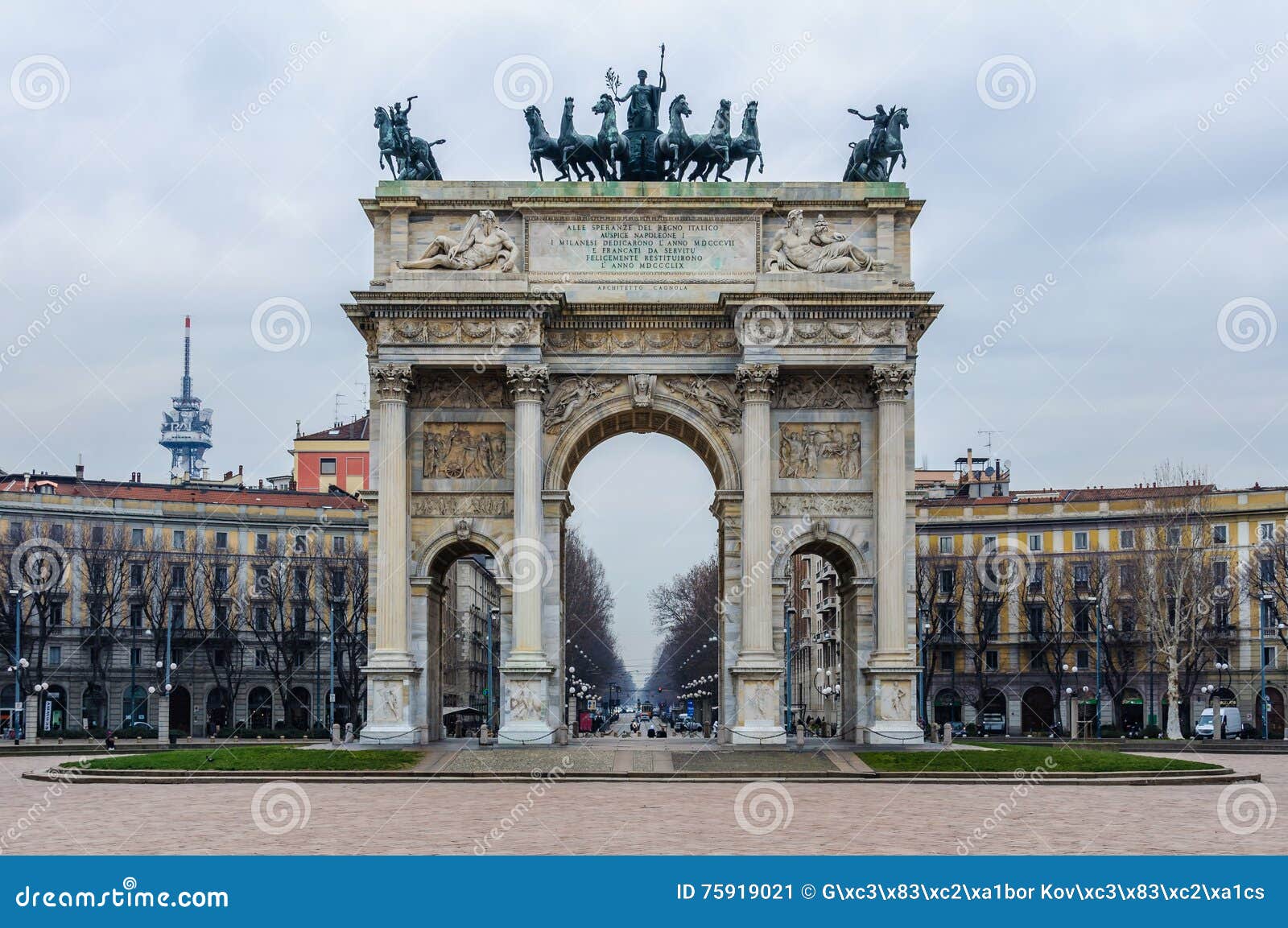 Simplon Gate in Milan, Italy Editorial Photo - Image of lombardy ...