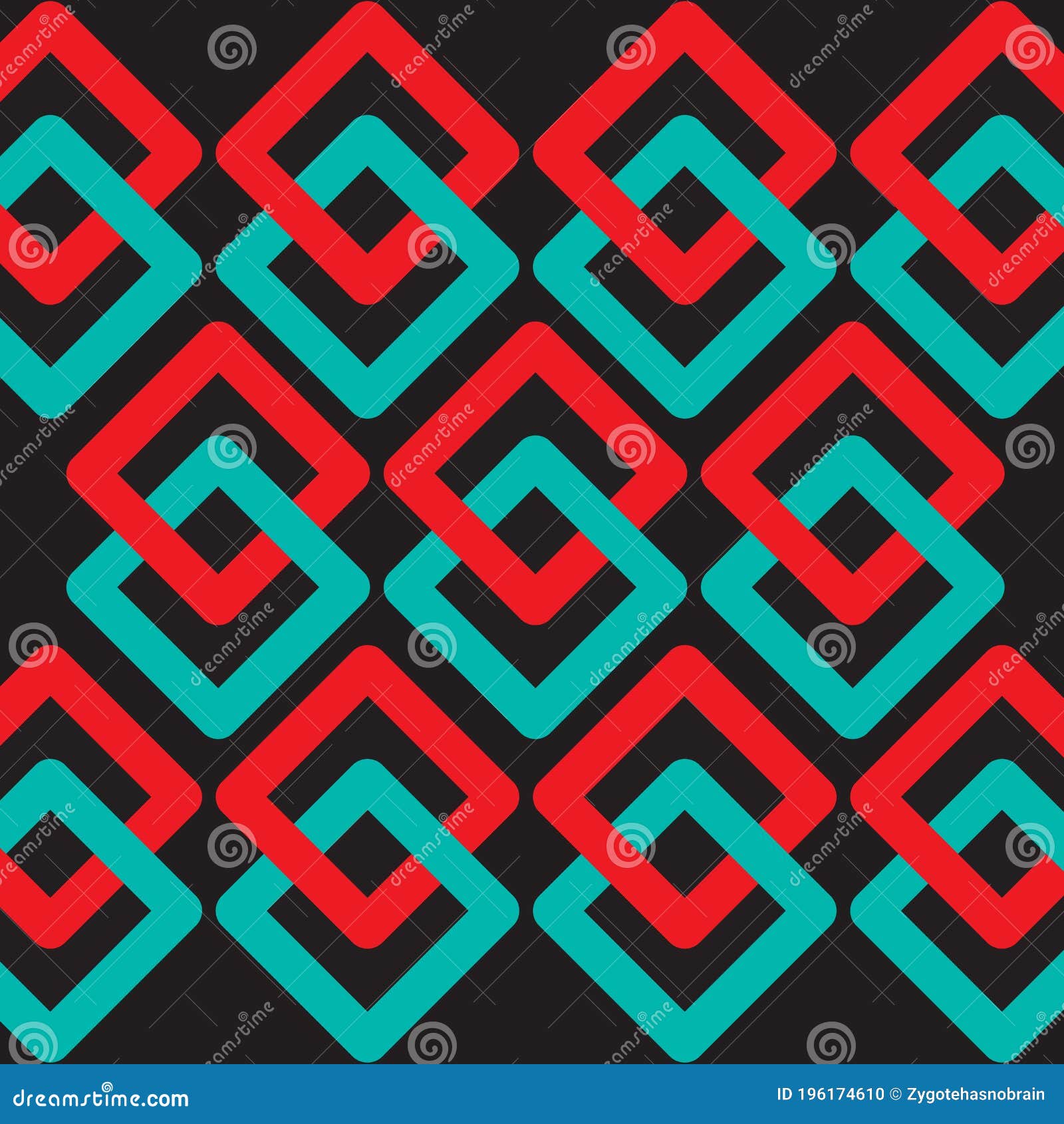 Simply Colorful Pattern Red and Green Square on Black Background Vector ...