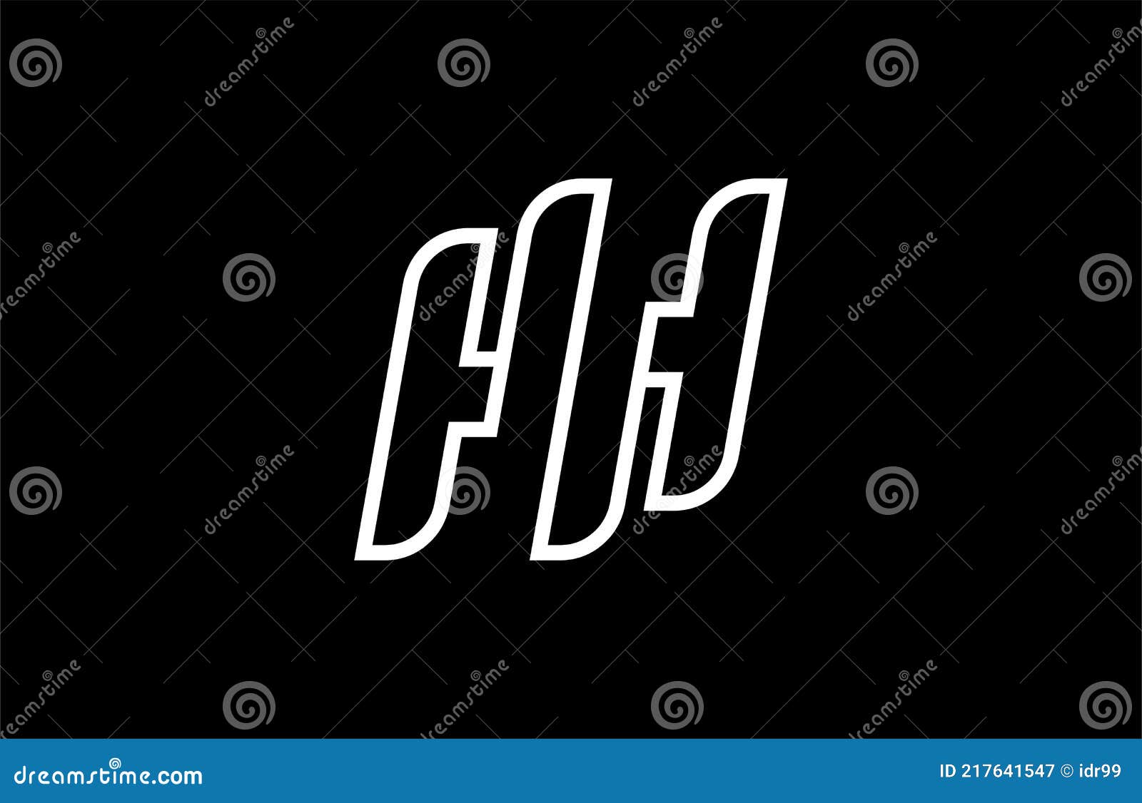 Simply Linear Outline Initial HH Modern Logo Concept Stock Illustration ...
