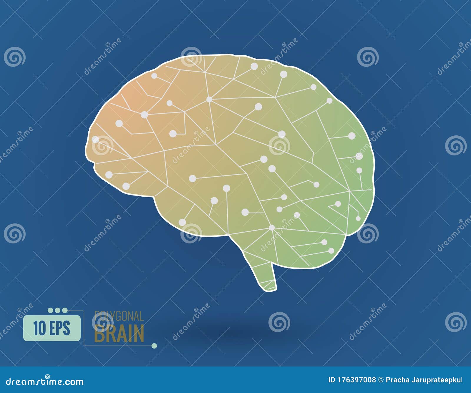 Simply Stylized Colorful Brain Icon Stock Vector - Illustration of icon ...