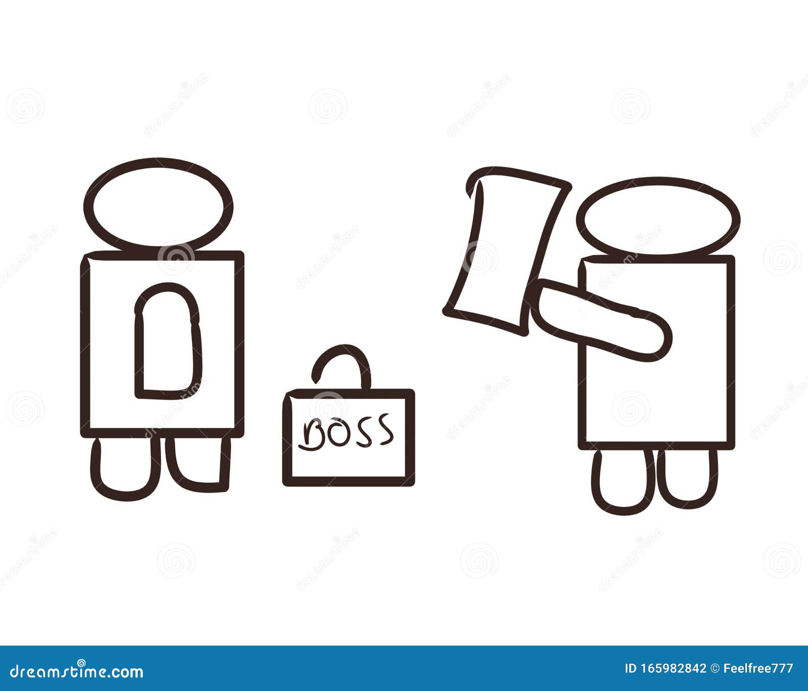 Meeting with Boss Doodle Drawing Poster Stock Illustration ...