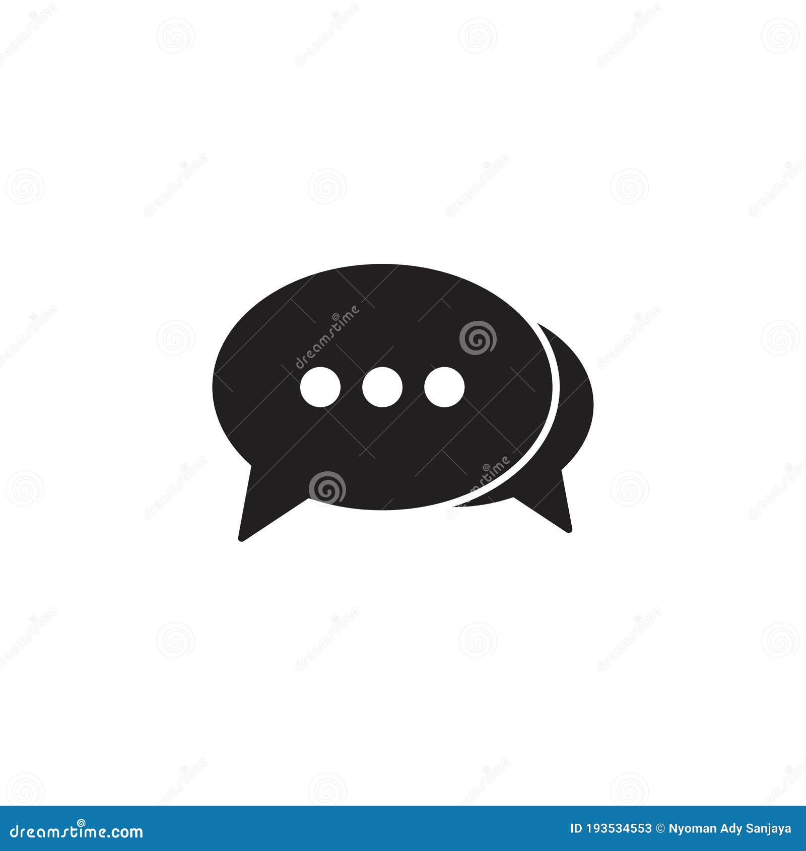 Simply Vector Chat Bulb Symbol Isolated on White Background Stock ...