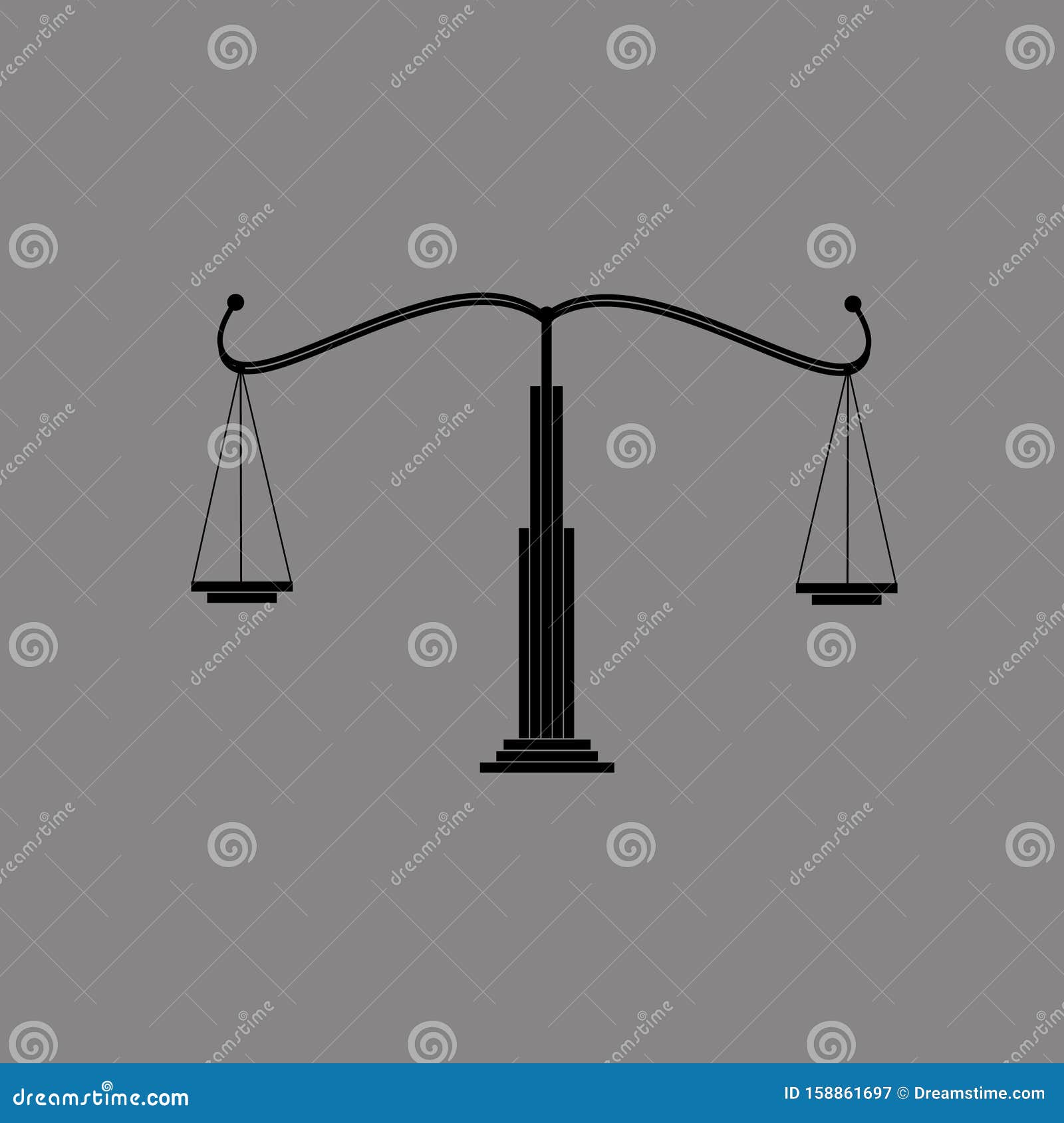 Vector Illustration of Scale of Justice Stock Vector - Illustration of ...