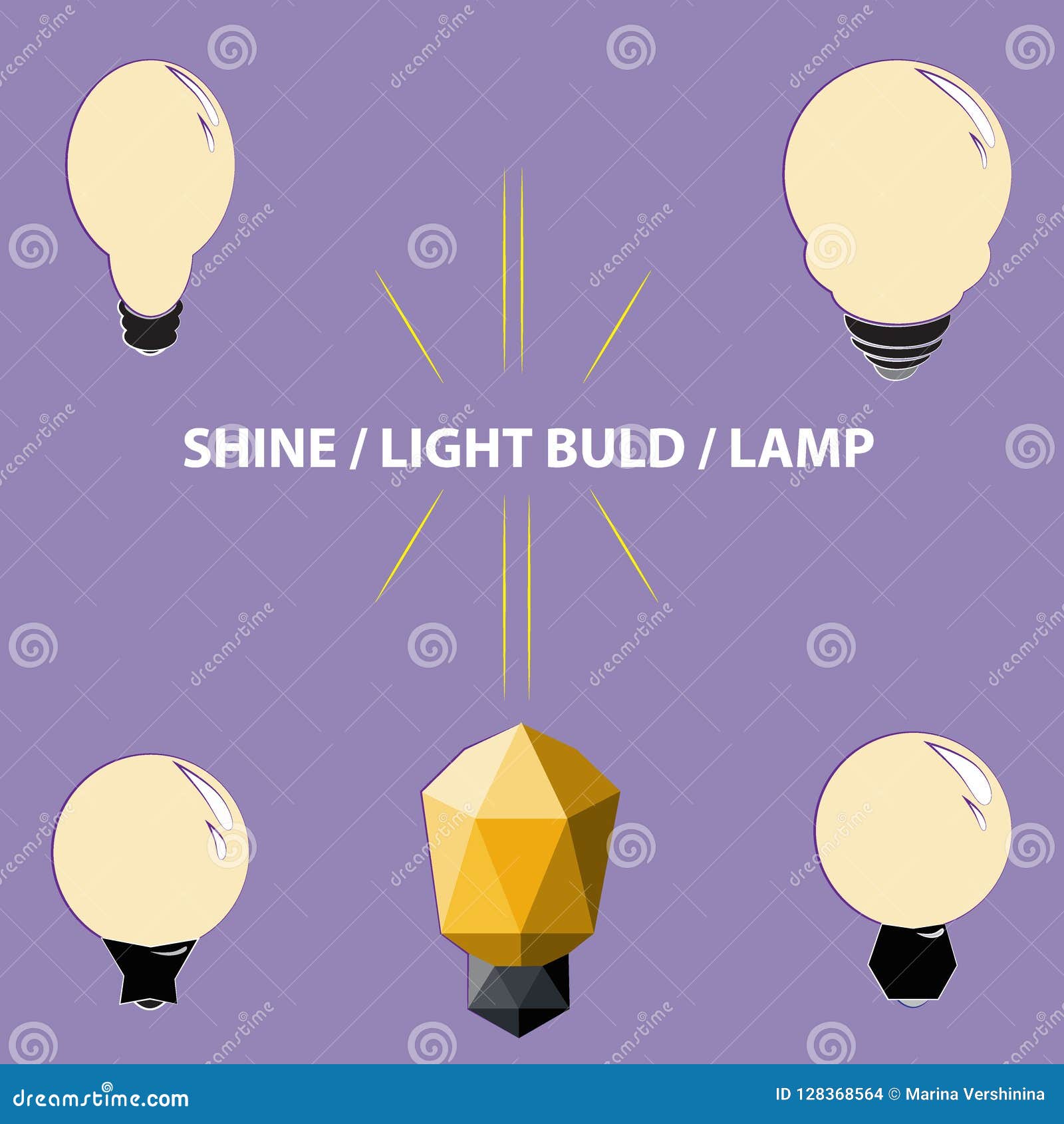 Simply Version of the Hand-drawn Light, Light Bulb, Lamp Stock Vector ...