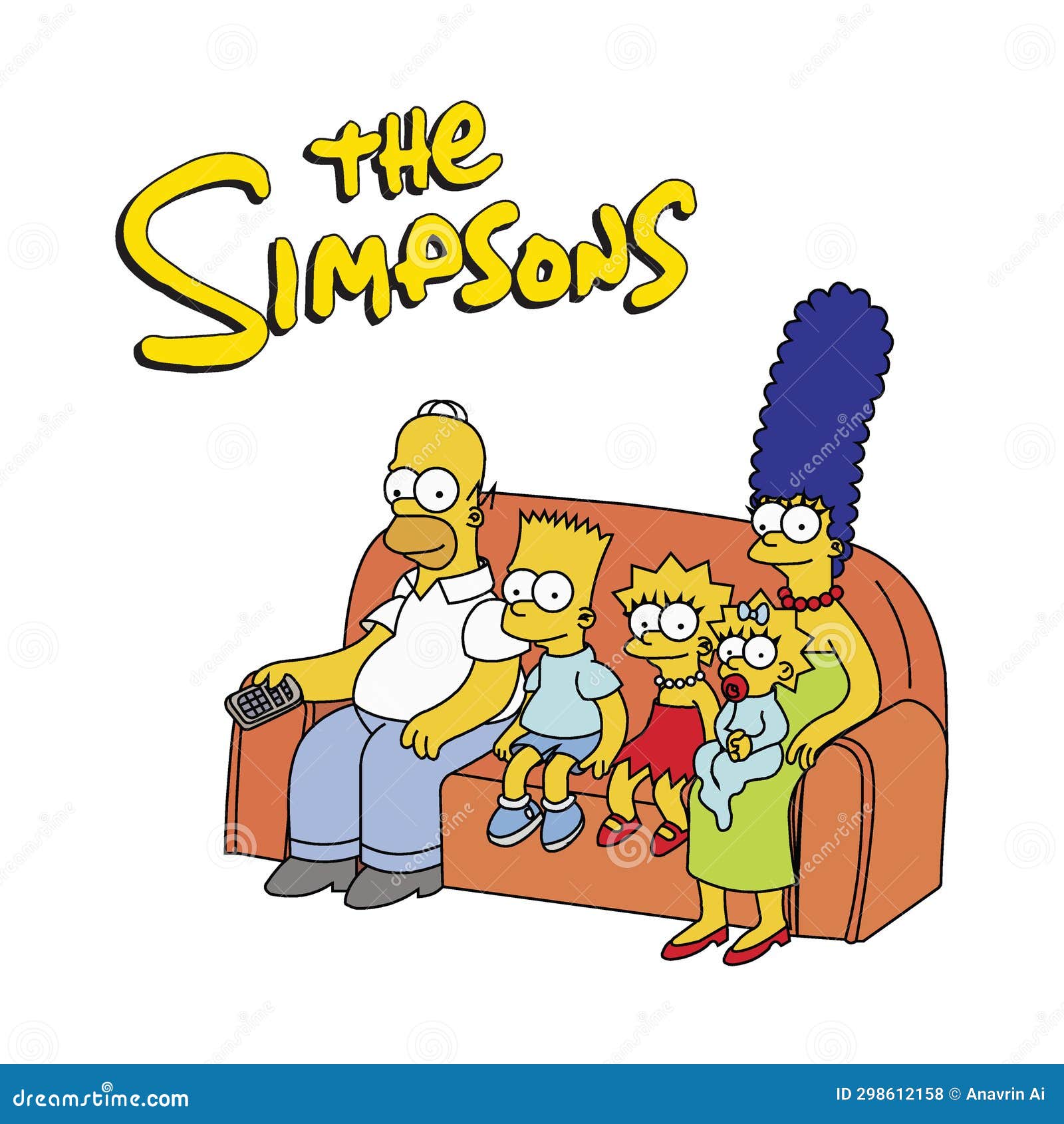 The Simpsons Family in the Sofa Editorial Stock Photo - Illustration of ...
