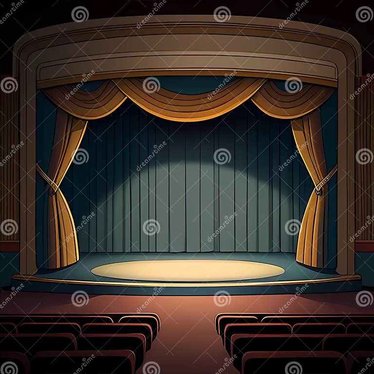 Simpsons-style Empty Stage Background, Made with Generative AI Stock ...