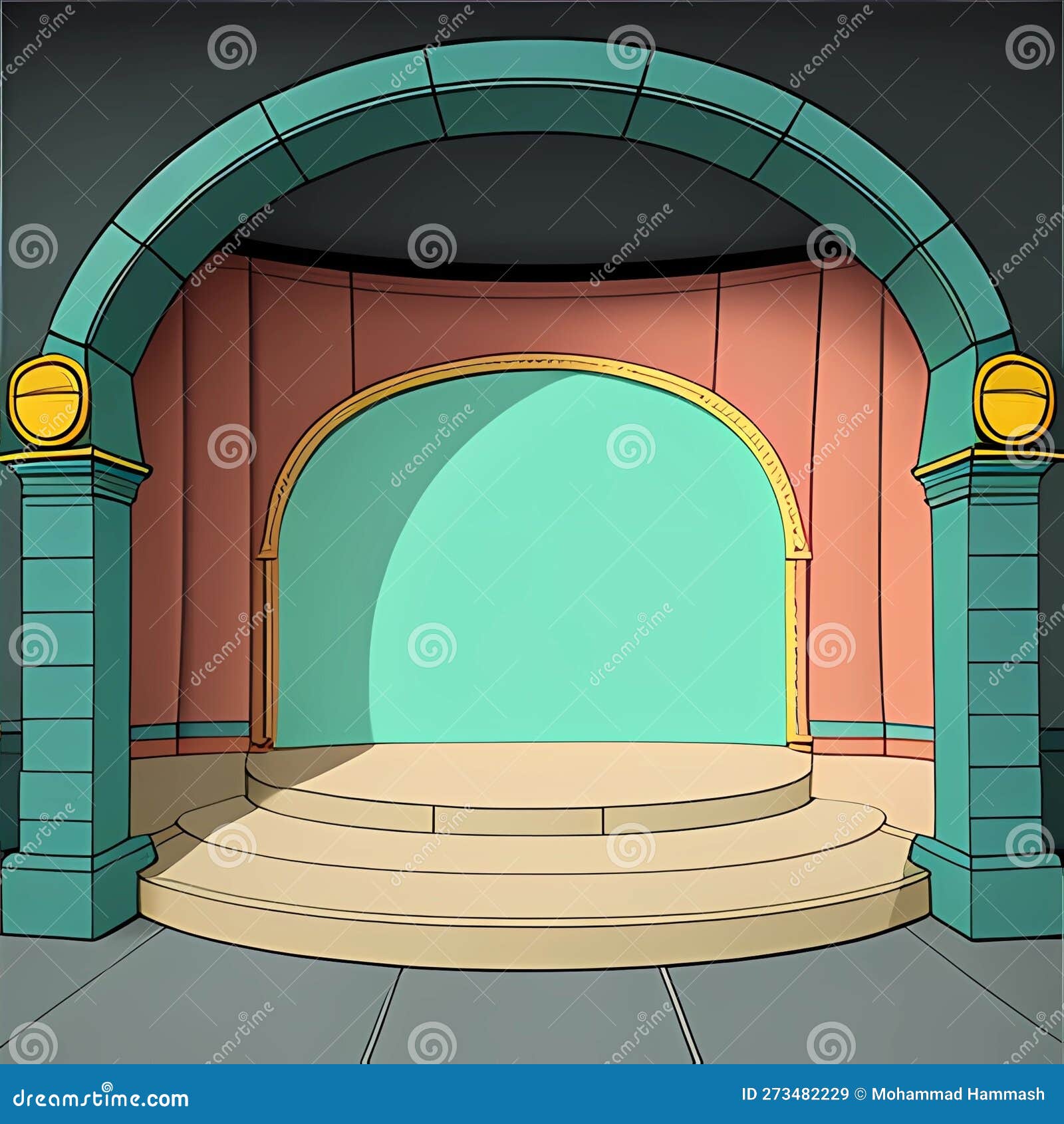 Simpsons-style Empty Stage Background, Made with Generative AI Stock ...