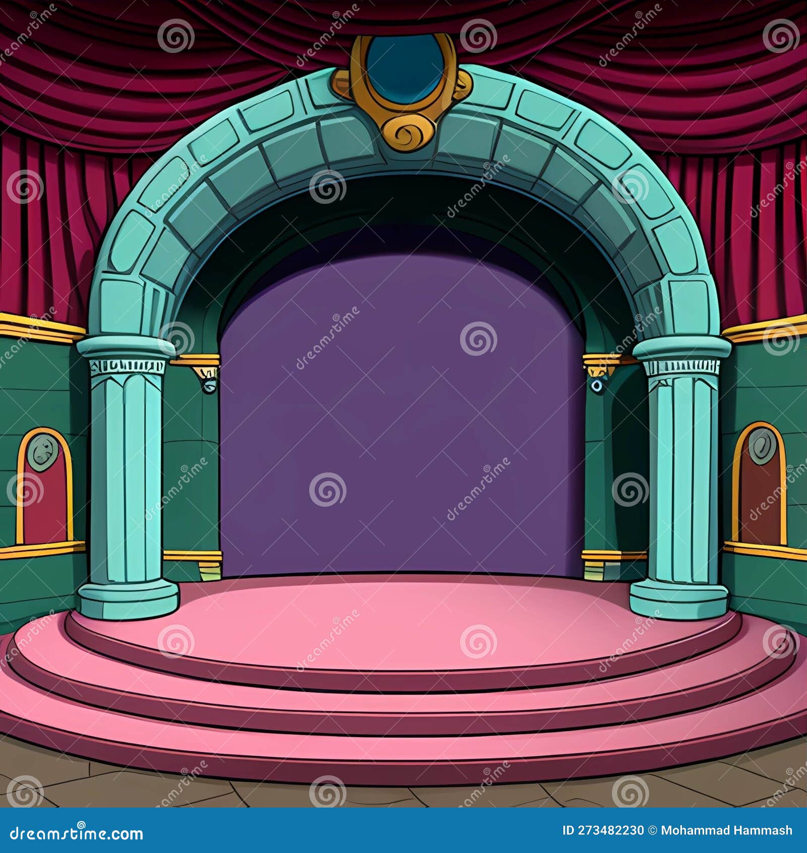 Simpsons-style Empty Stage Background, Made with Generative AI Stock ...