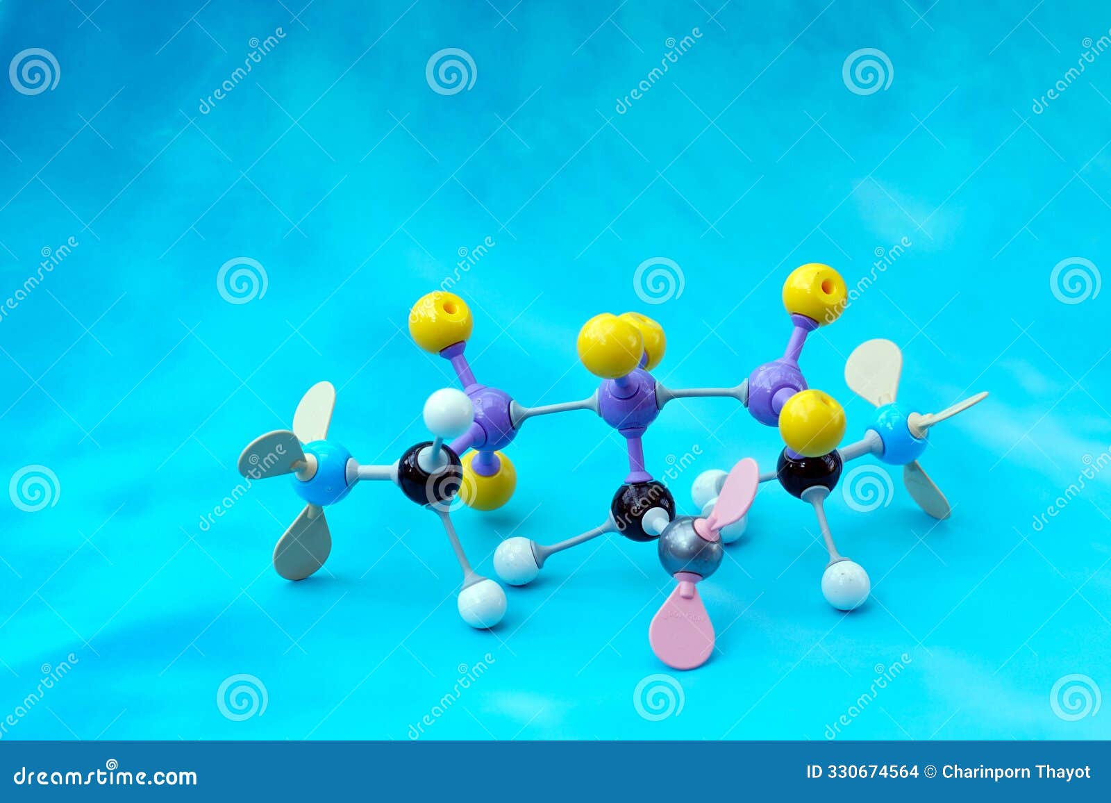 Simulate Shape Of Covalent Molecules On White Background. Stock Image ...